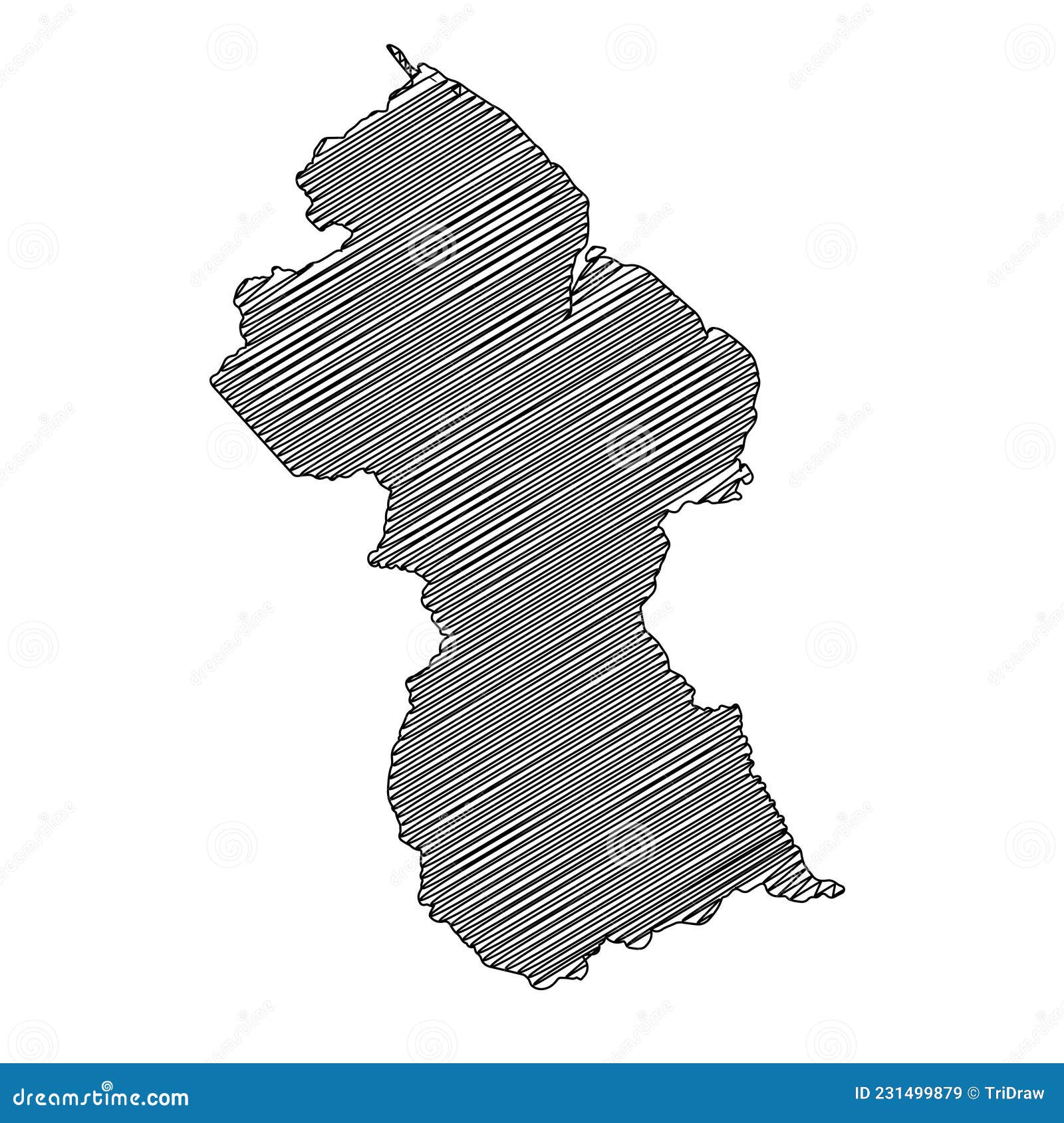 Scribble Style Guyana Map Design Stock Vector - Illustration of ...