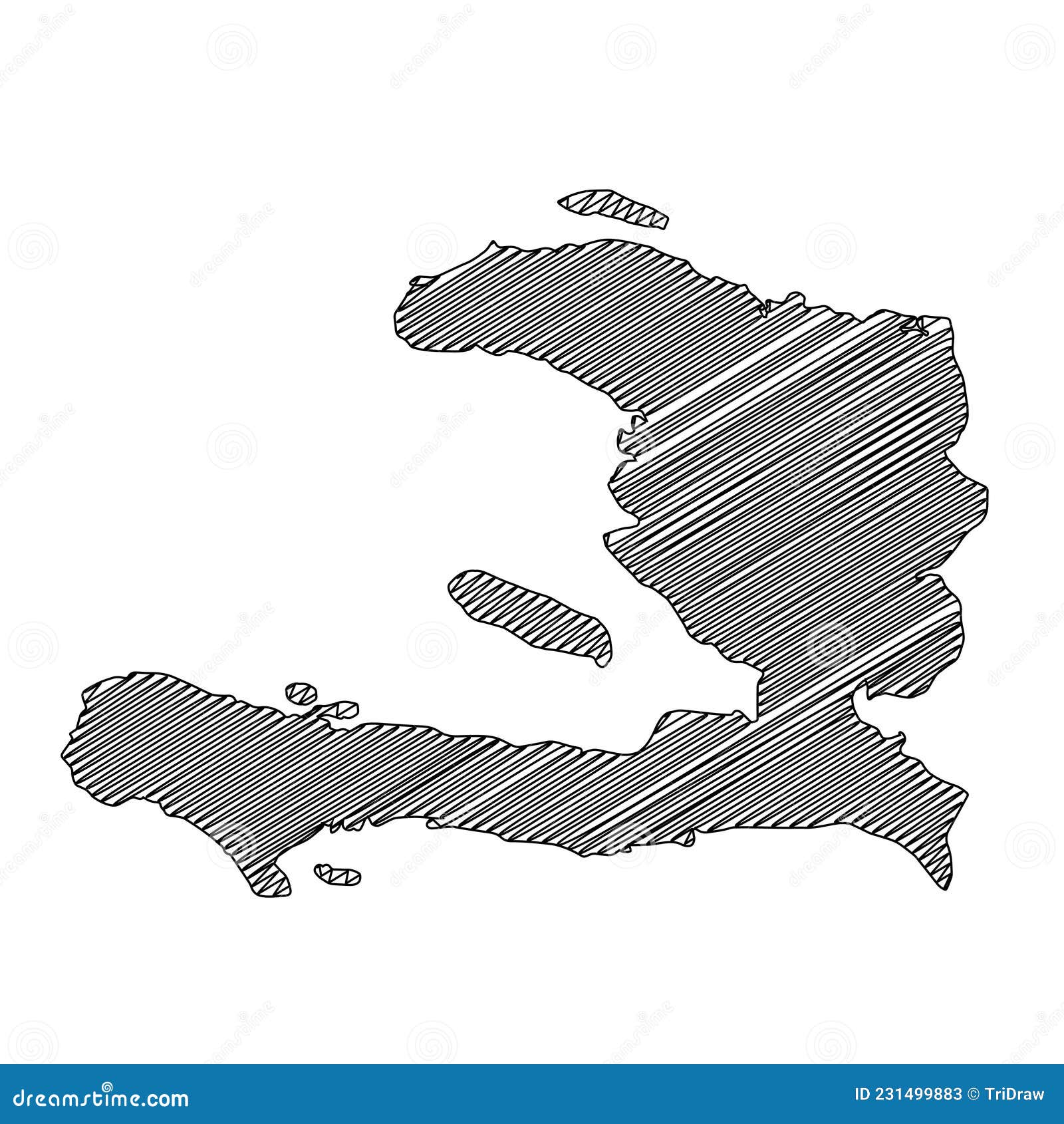 Scribble Style Haiti Map Design Stock Vector - Illustration of ...