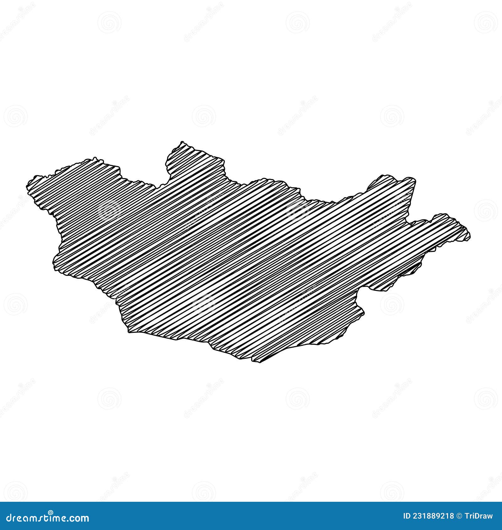 Scribble Style Mongolia Map Design Stock Vector - Illustration of travel, border: 231889218