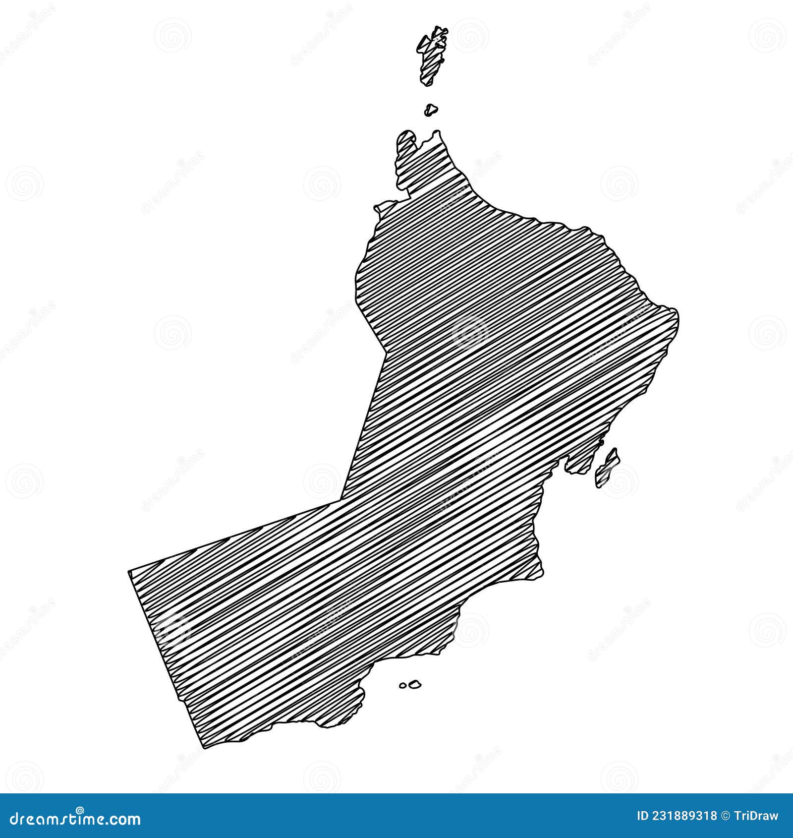 Scribble Style Oman Map Design Stock Vector - Illustration of abstract ...