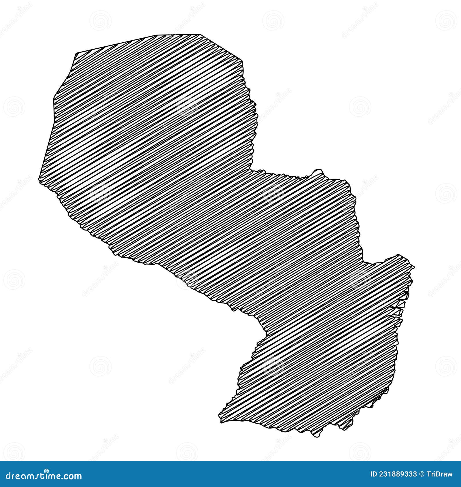 Scribble Style Paraguay Map Design Stock Vector - Illustration of ...