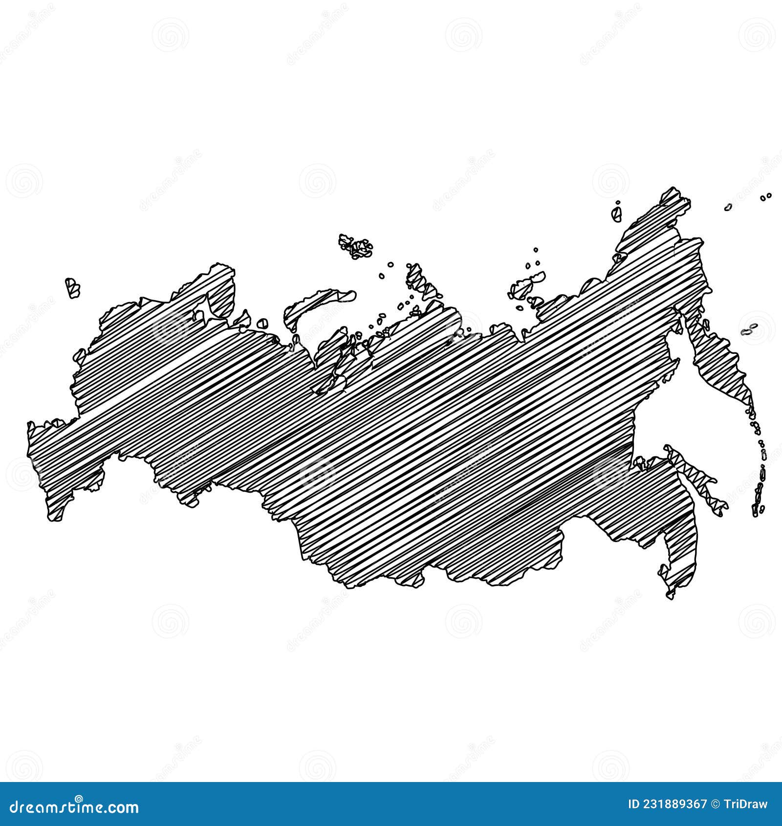 Scribble Style Russia Map Design Stock Vector - Illustration of white ...