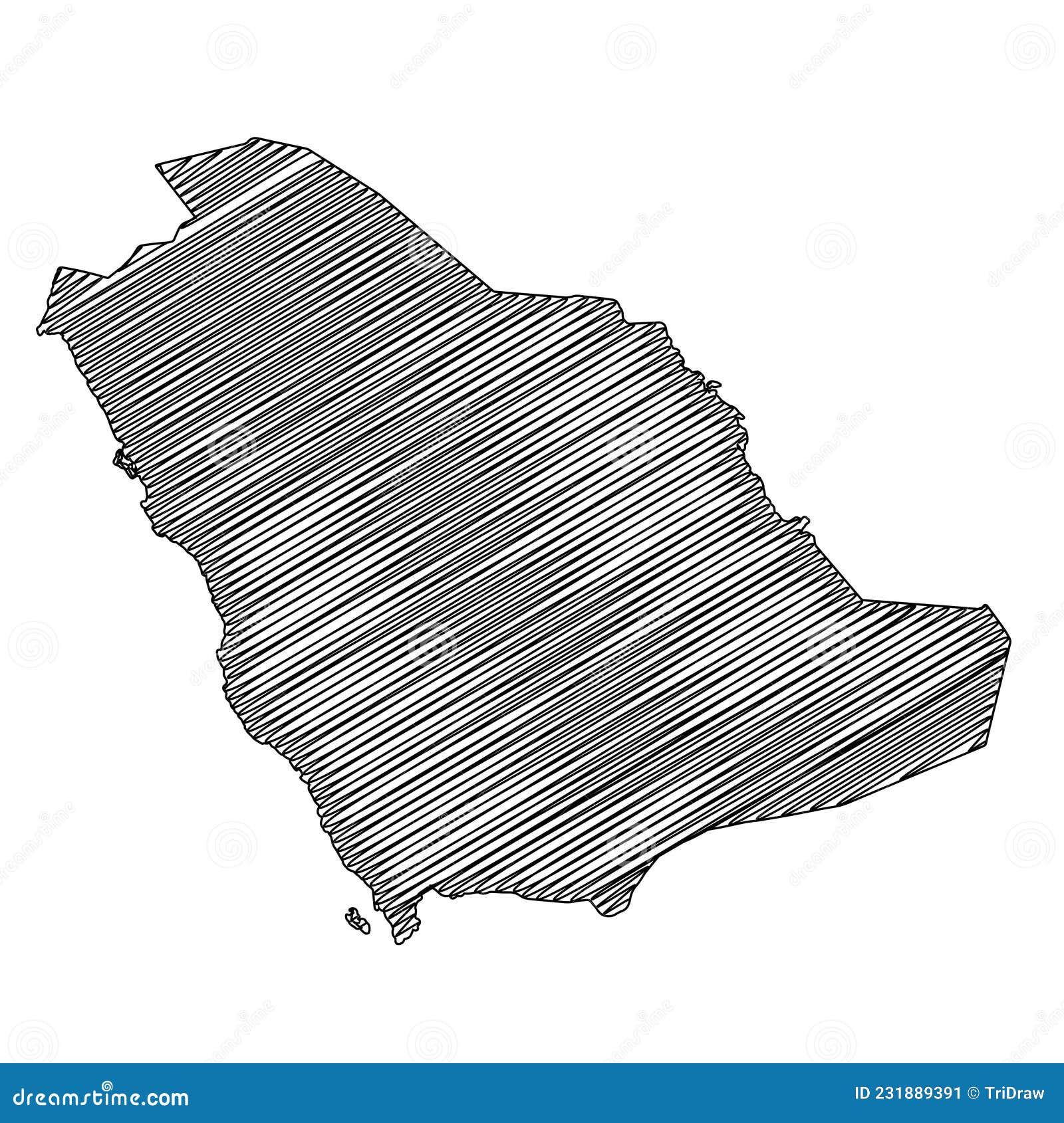 Scribble Style Saudi Arabia Map Design Stock Vector - Illustration of ...