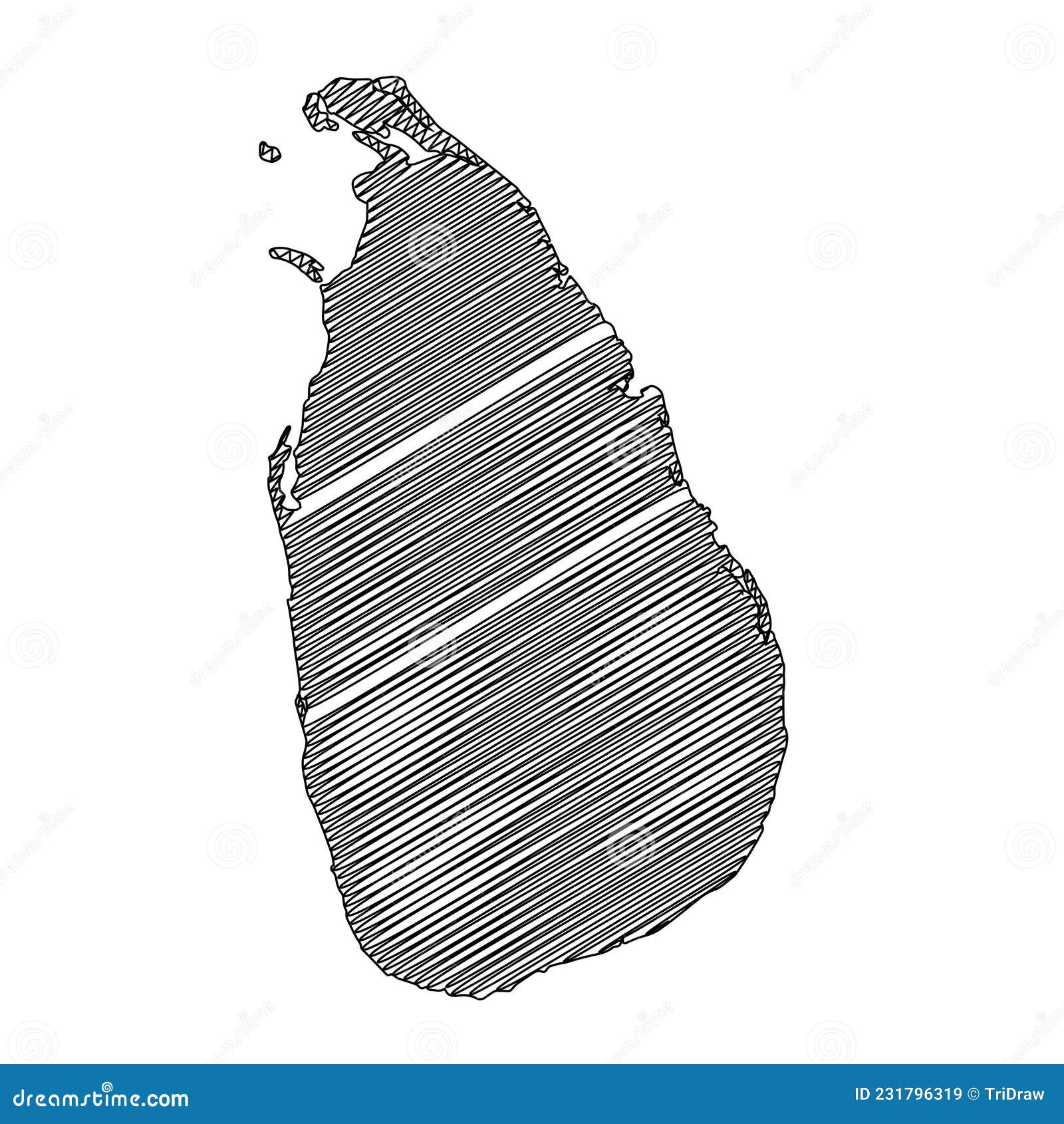 Scribble Style Sri Lanka Map Design Stock Vector - Illustration of state, nation: 231796319