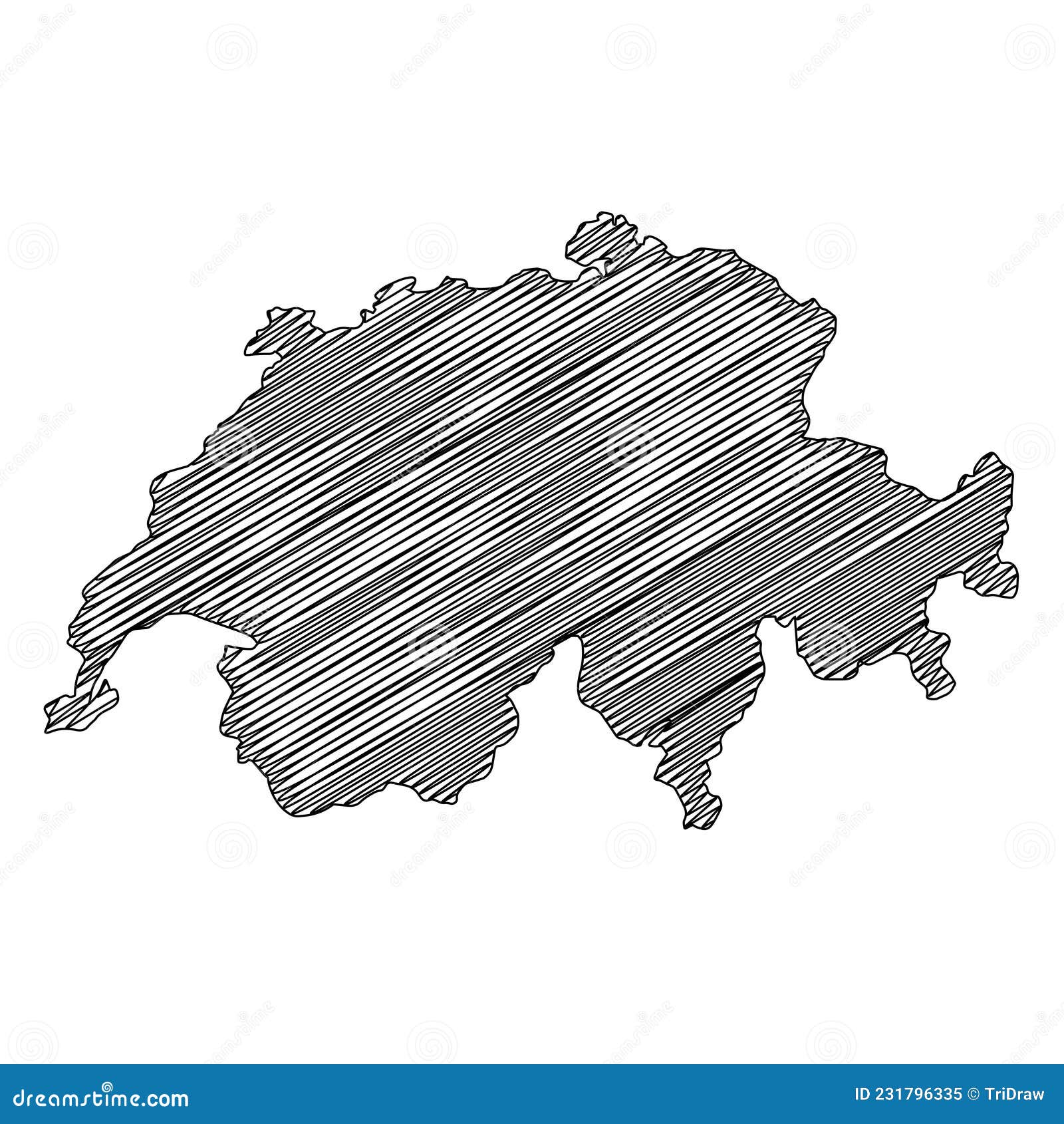 Scribble Style Switzerland Map Design Stock Vector - Illustration of ...