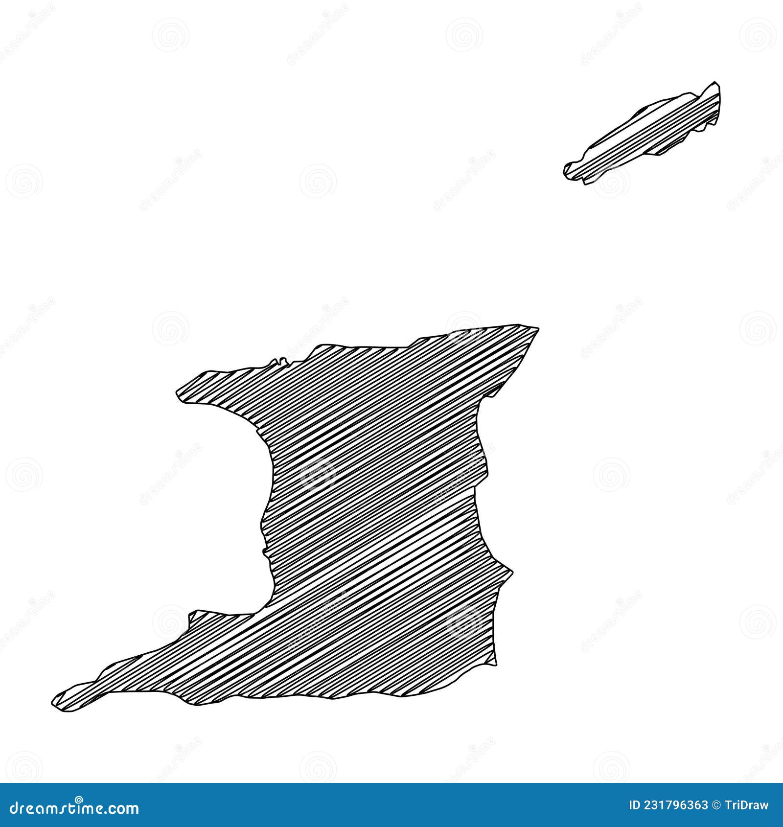 Scribble Map Of Trinidad And Tobago Vector Design Template ...