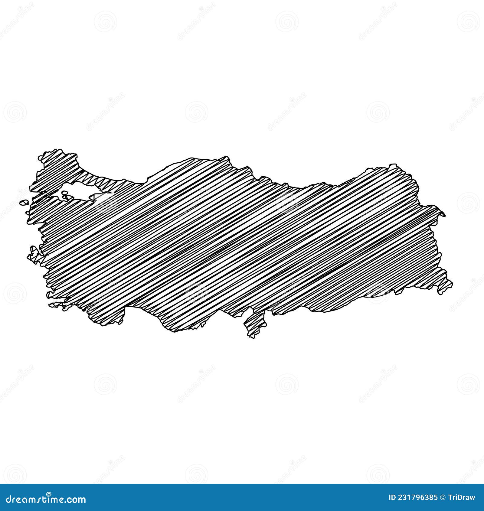 Scribble Style Turkey Map Design Stock Vector - Illustration of icon, turkish: 231796385