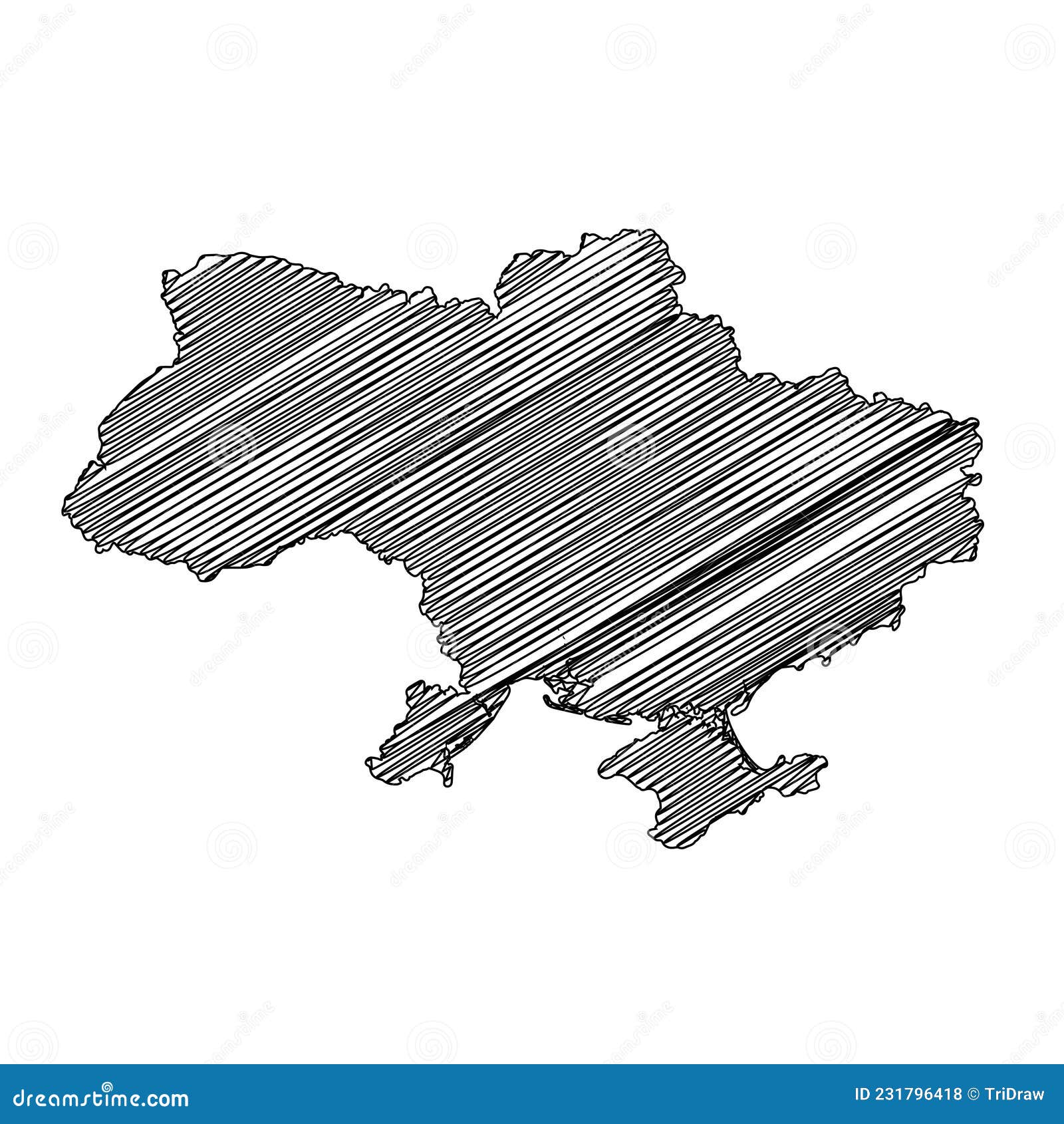 Scribble Style Ukraine Map Design Stock Vector - Illustration of concept, land: 231796418