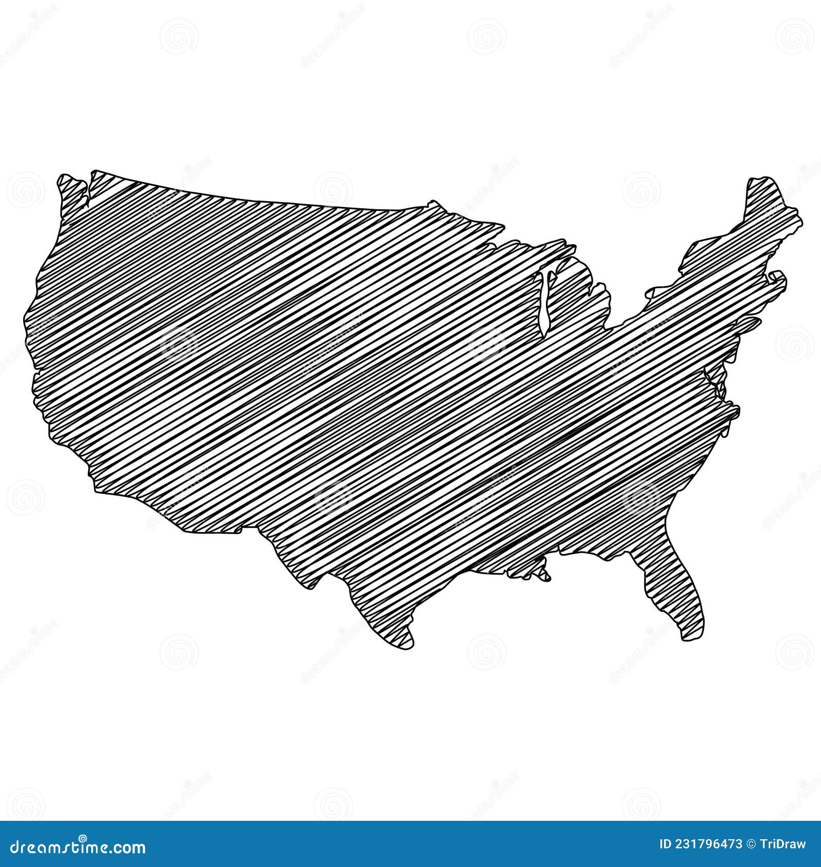 Scribble Style United States of America Map Design Stock Vector ...
