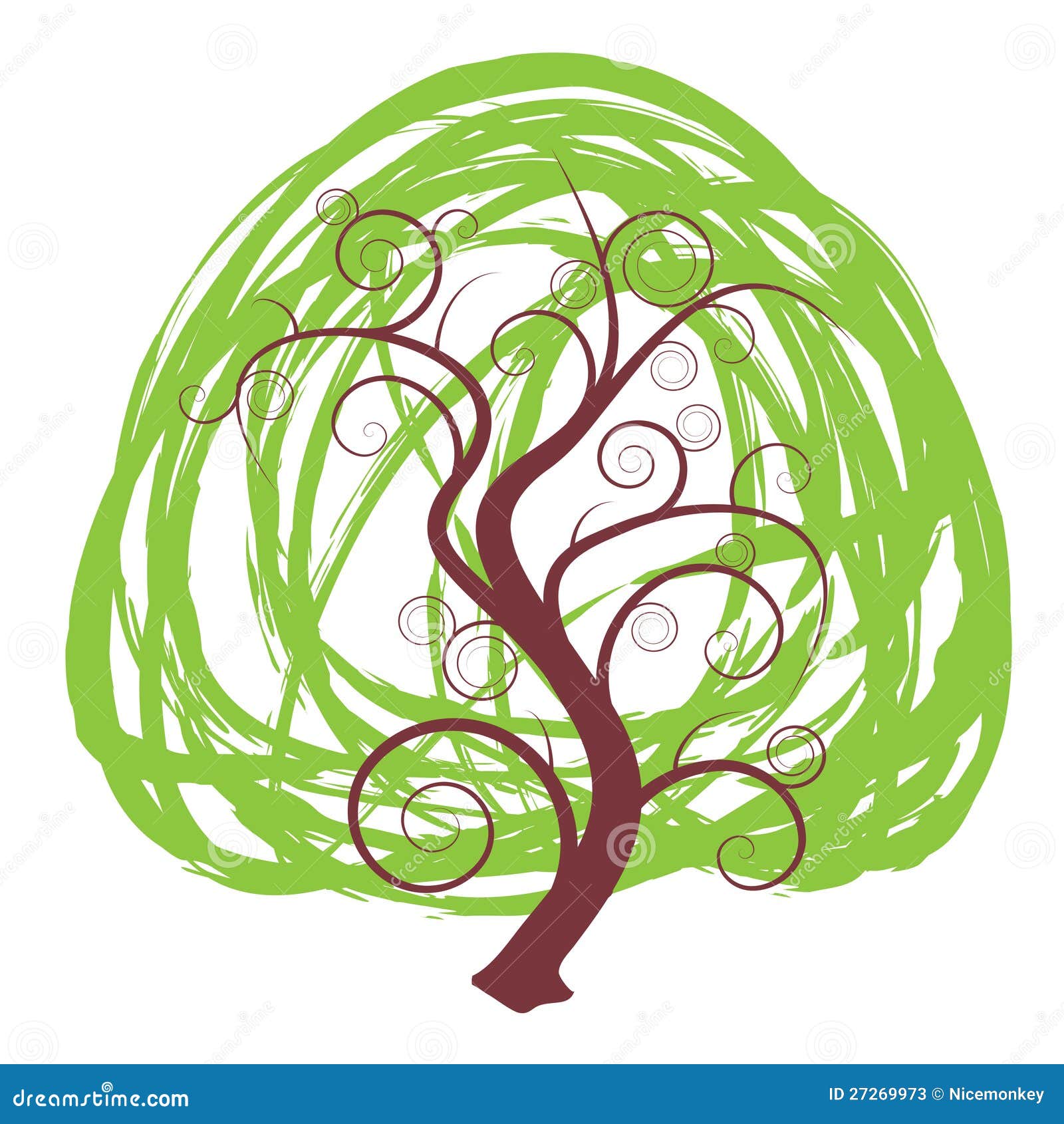 Scribble tree stock illustration. Illustration of flower - 27269973