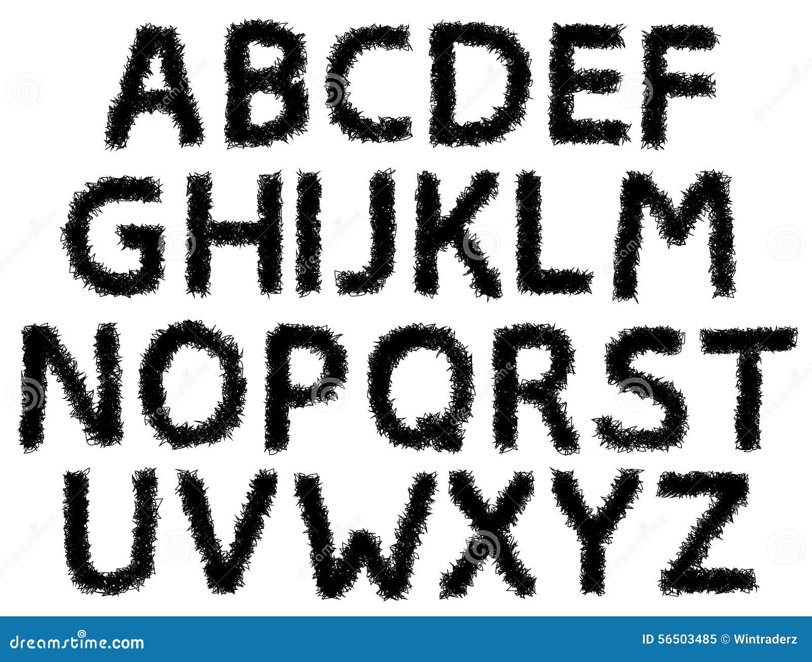 Scribble Uppercase Font Letter Alphabet Cartoon Vector | CartoonDealer ...