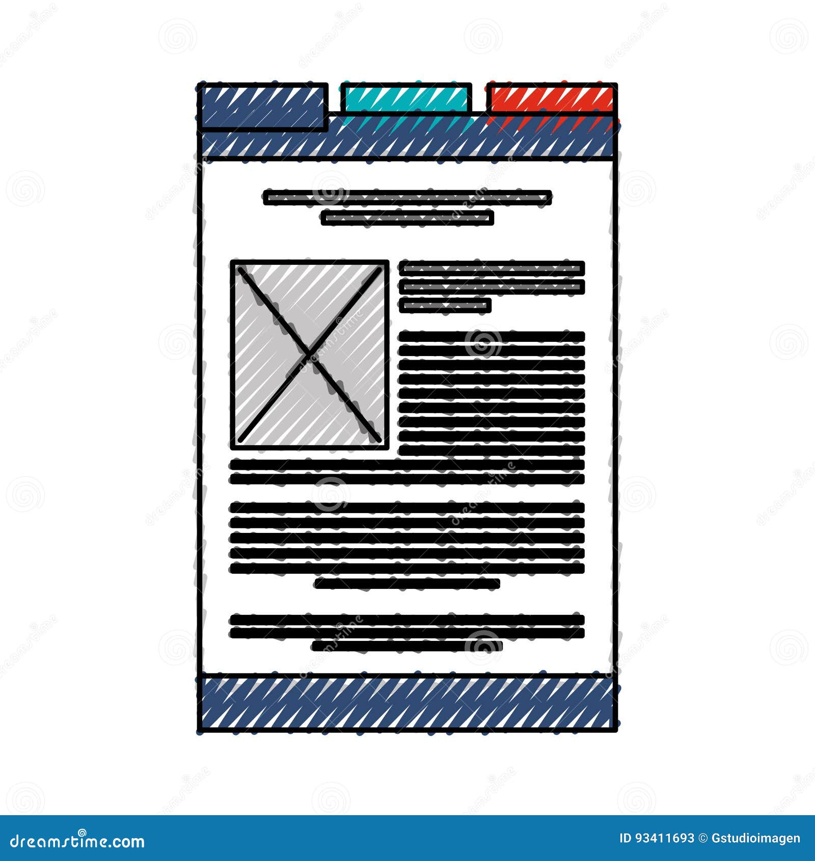 Scribble web tab cartoon stock vector. Illustration of field - 93411693