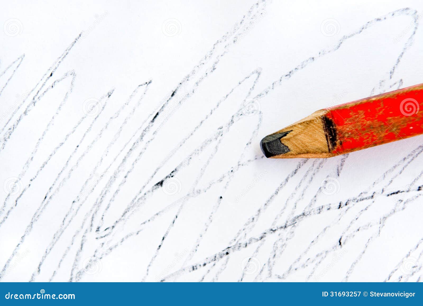 Scribble on white paper stock image. Image of pencil - 31693257