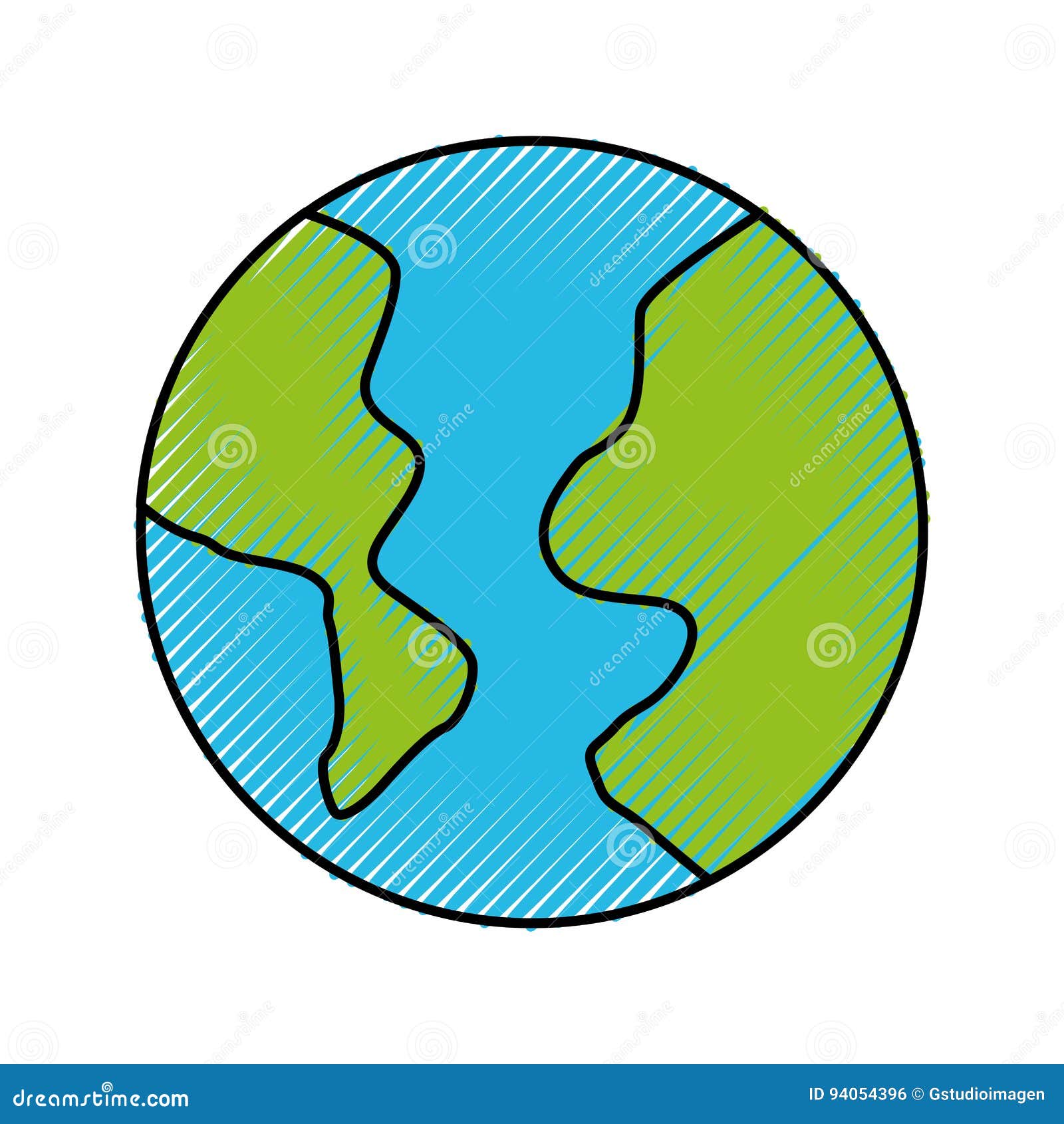 Scribble world cartoon stock vector. Illustration of australia - 94054396