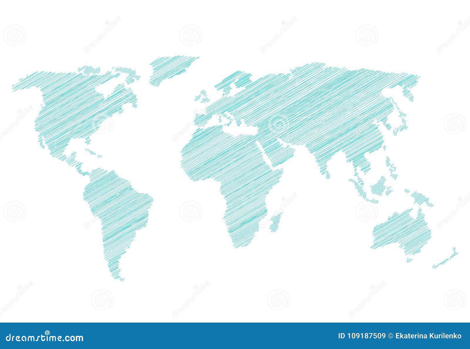 Scribble world map stock vector. Illustration of line - 109187509