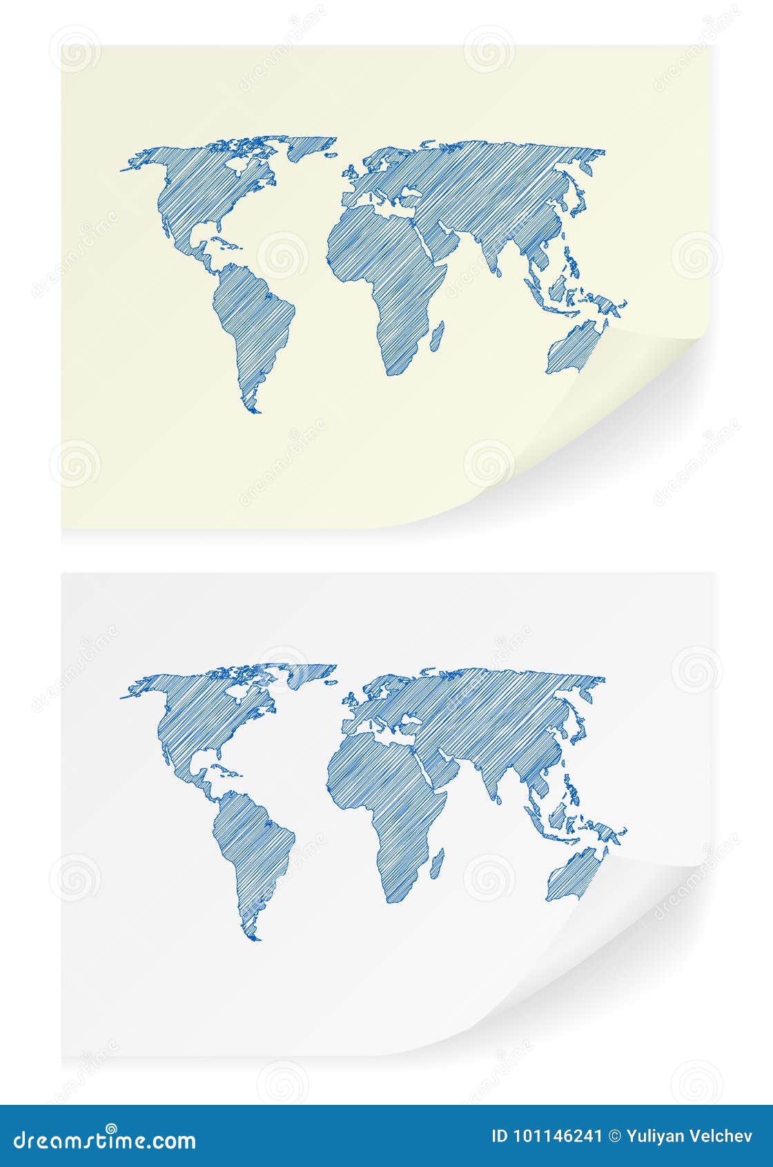 Scribble world map stock vector. Illustration of graphic - 101146241