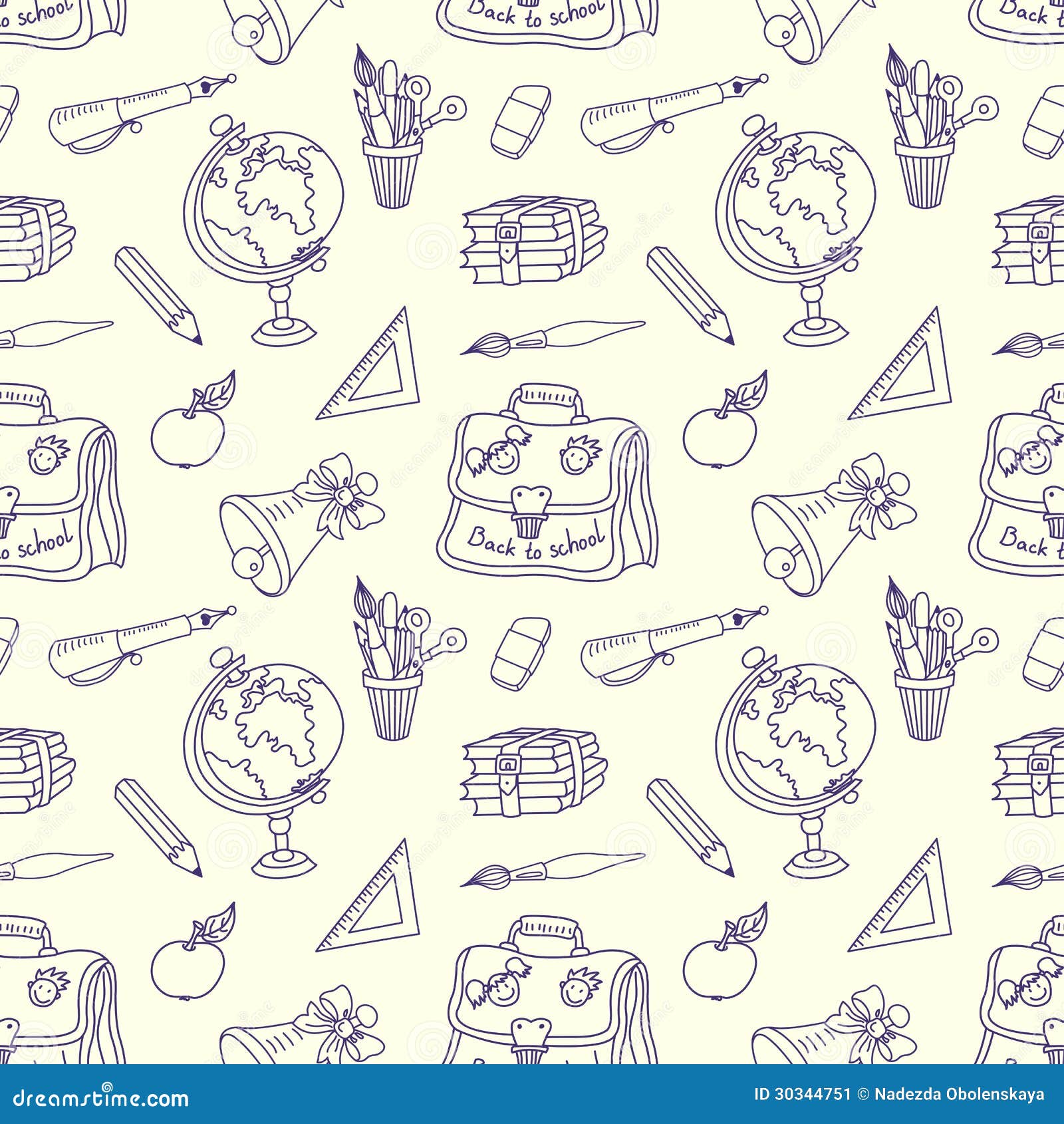 Scribble in a Writing-books Seamless Pattern. Stock Vector ...