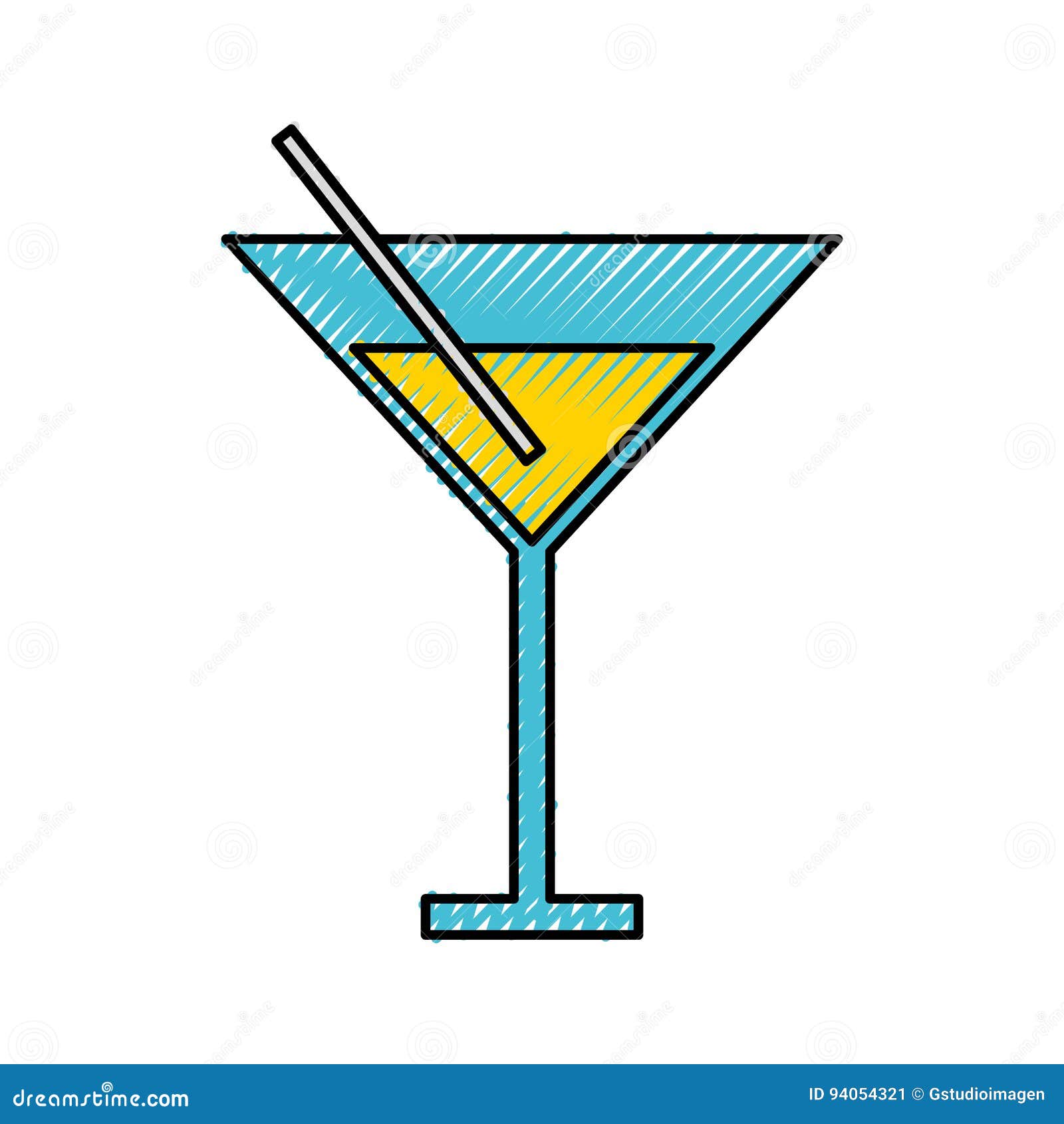 Scribble Yellow Cocktail Cartoon Stock Vector - Illustration of ...