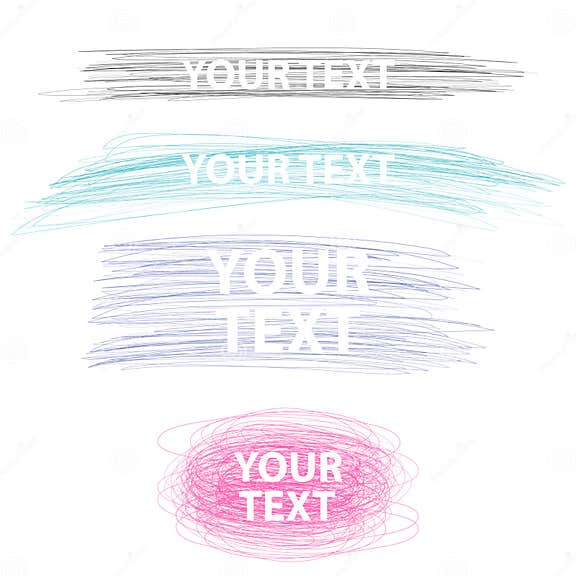 Scribbled Banner Collection Stock Illustration - Illustration of rough ...