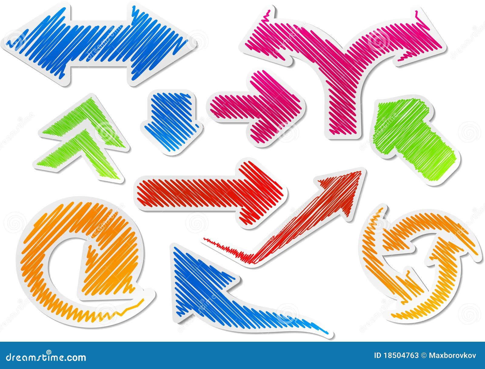 Scribbled Arrows Vector Illustration | CartoonDealer.com #18550366