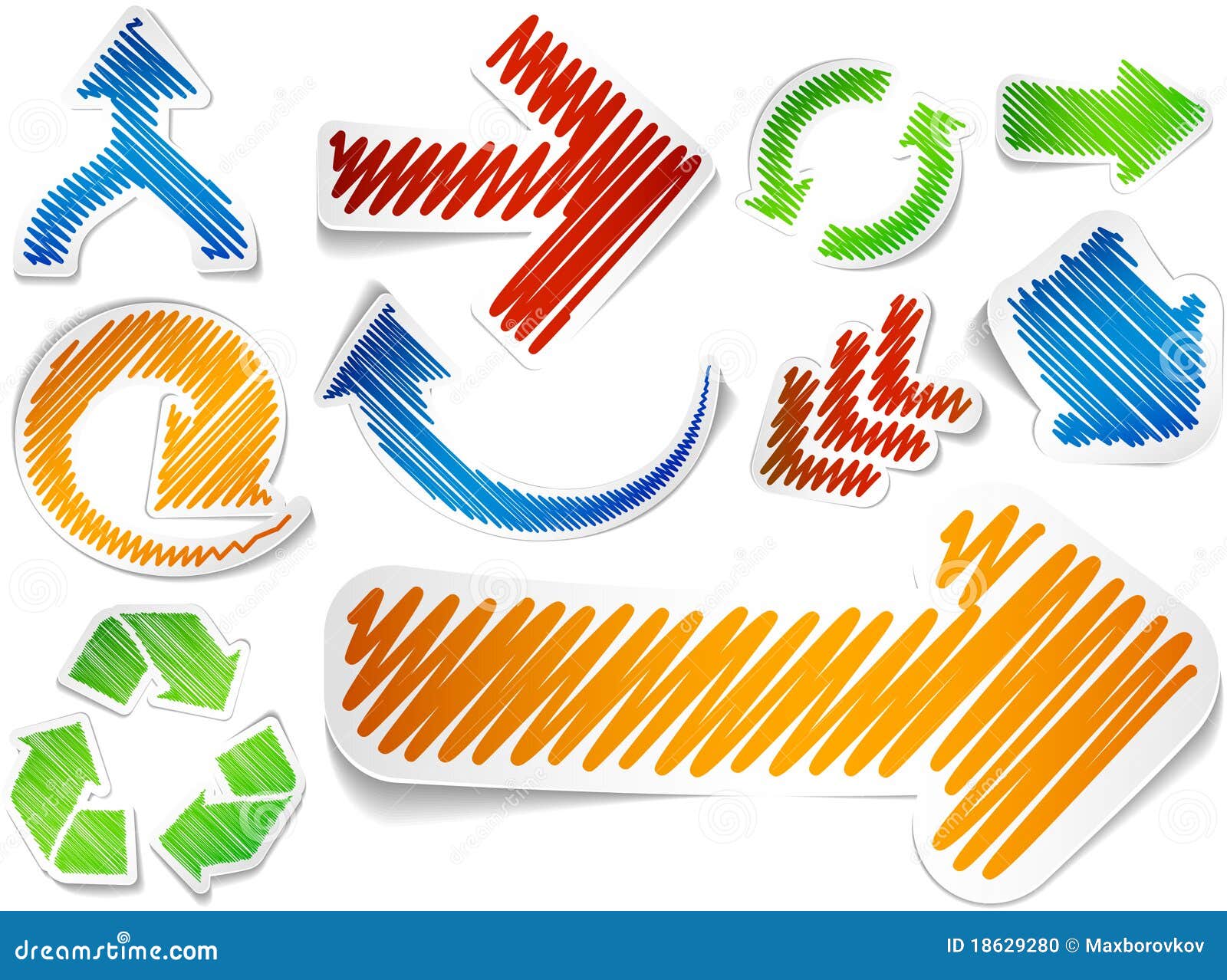 Scribbled Arrows Vector Illustration | CartoonDealer.com #18550366