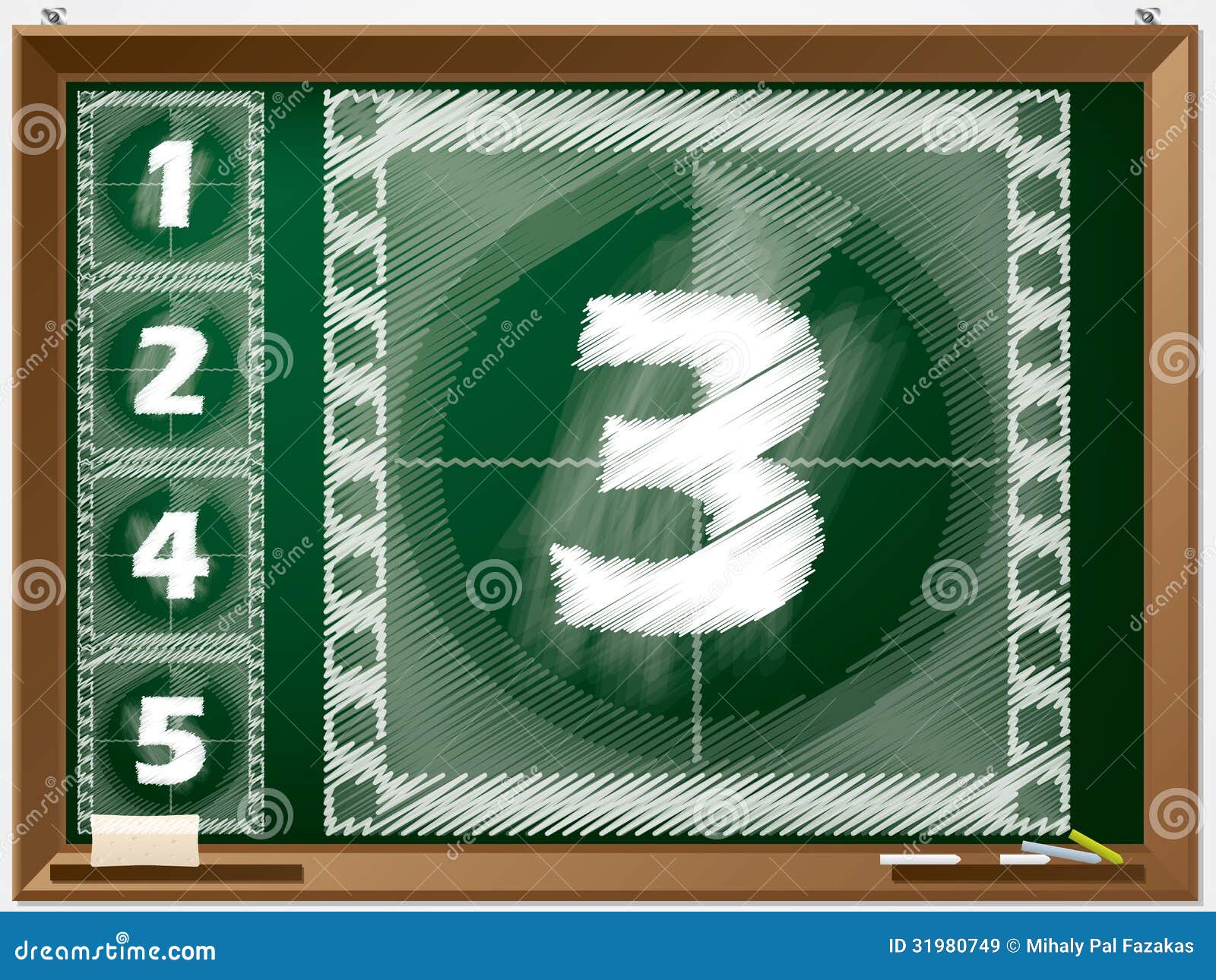 Scribbled Countdown on Chalk Board Stock Vector - Illustration of ...