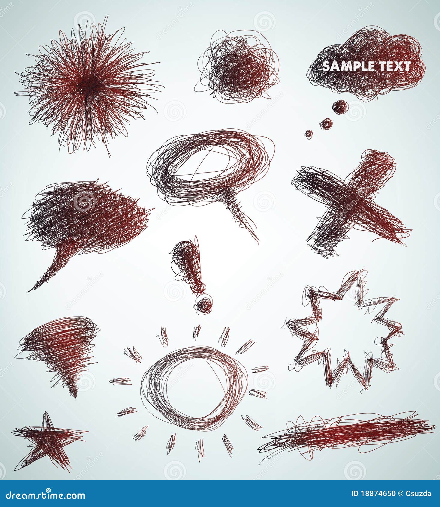 Scribbled design elements stock vector. Illustration of trendy - 18874650