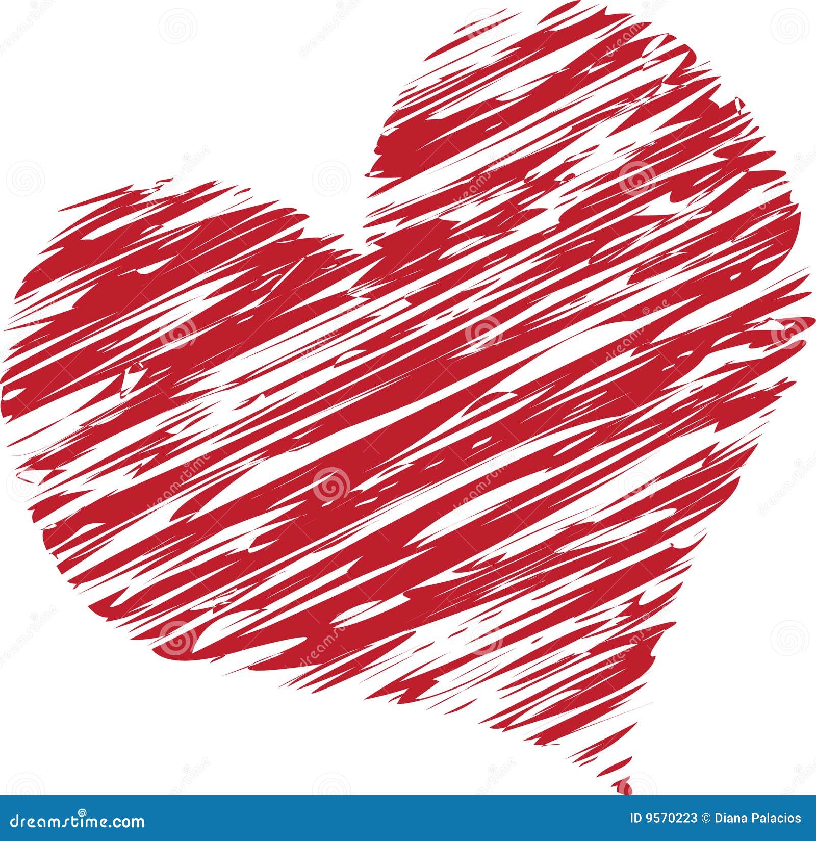 Scribbled Heart stock vector. Illustration of grunge, valentine - 9570223