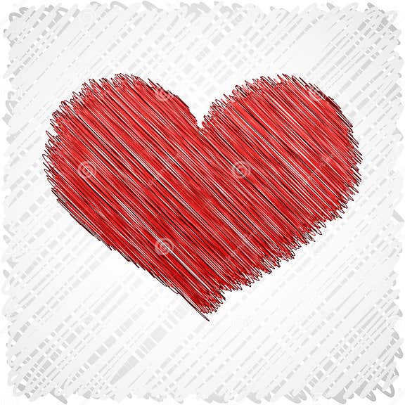 Scribbled heart shape. stock vector. Illustration of pink - 18648343