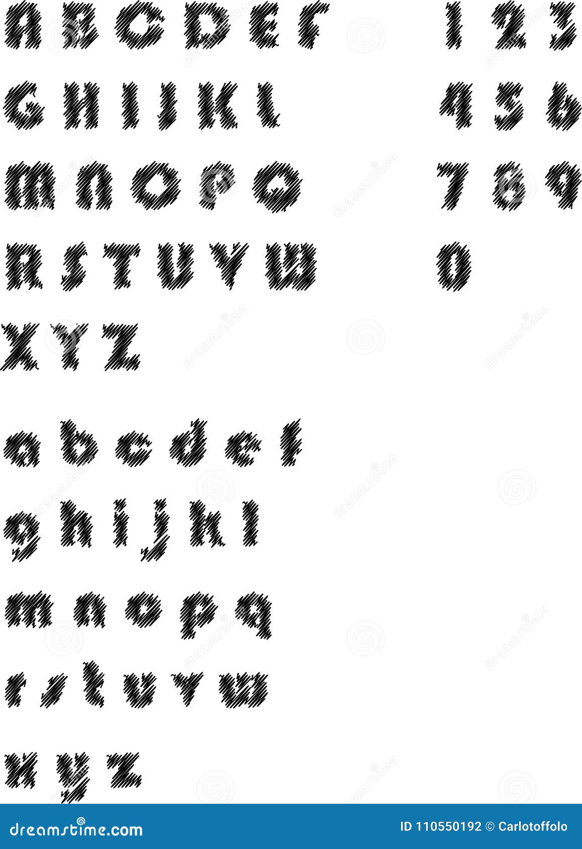 Scribbled Letters and Numbers - Vector Stock Vector - Illustration of ...