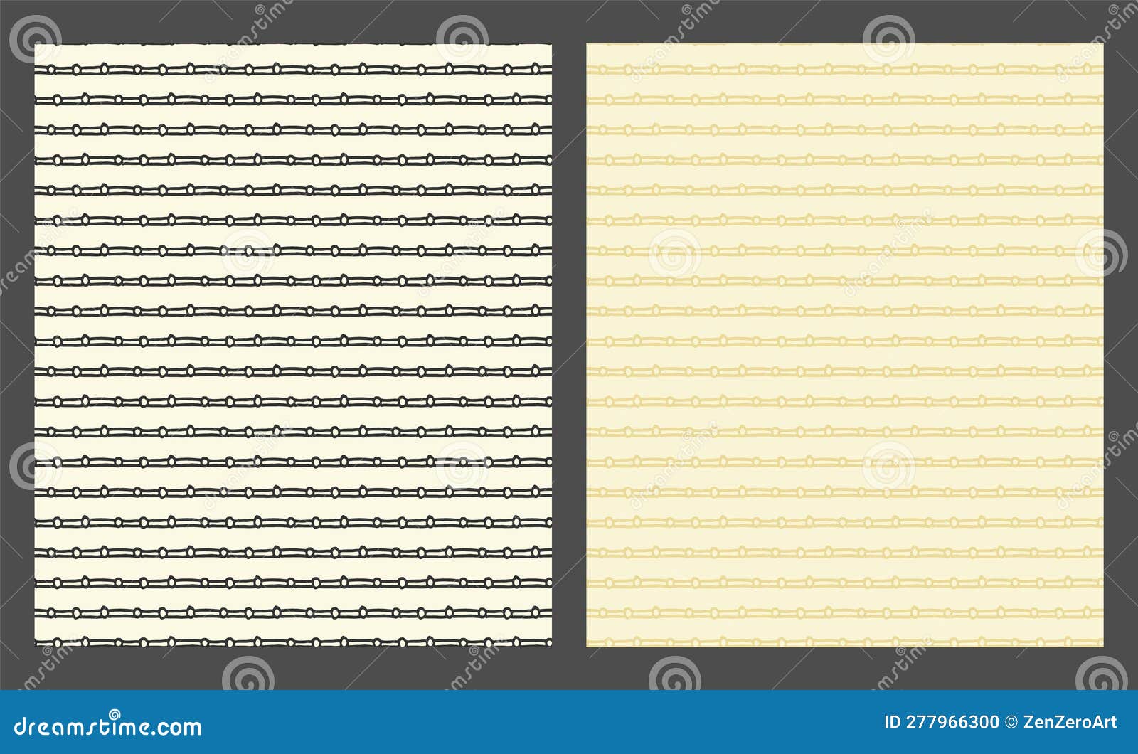 Scribbled Line Seamless Pattern, Set Of 2, Doodle Hand Drawn Paint ...