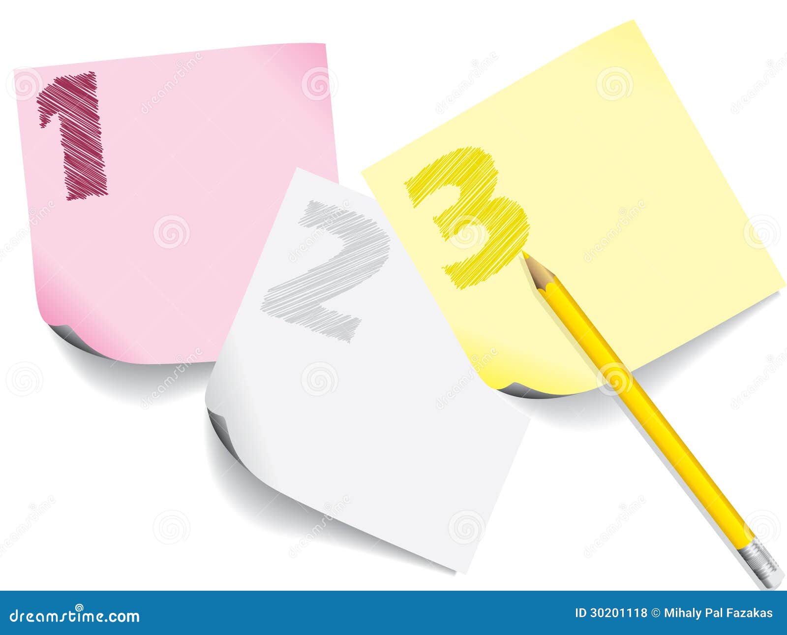 Scribbled Numbers on Notepapers Stock Vector - Illustration of ...