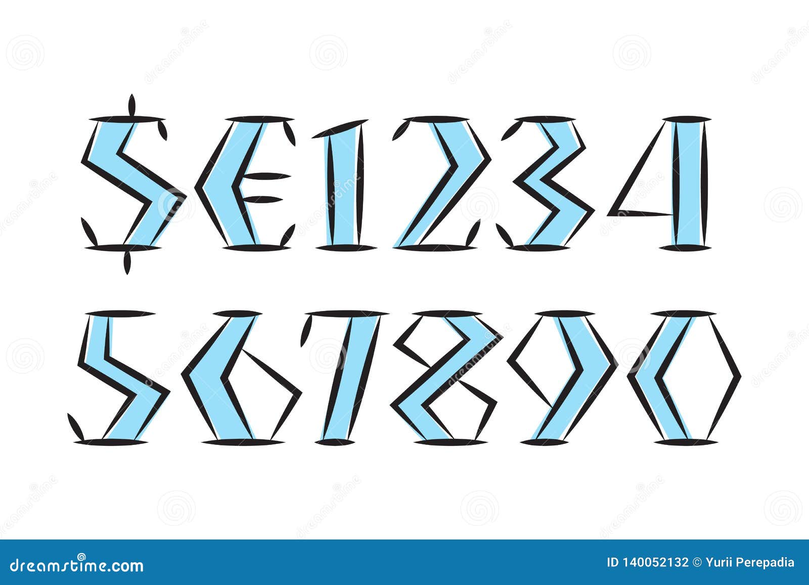 Scribbled Numbers with Dollar and Euro Symbols in Handwritten Style ...