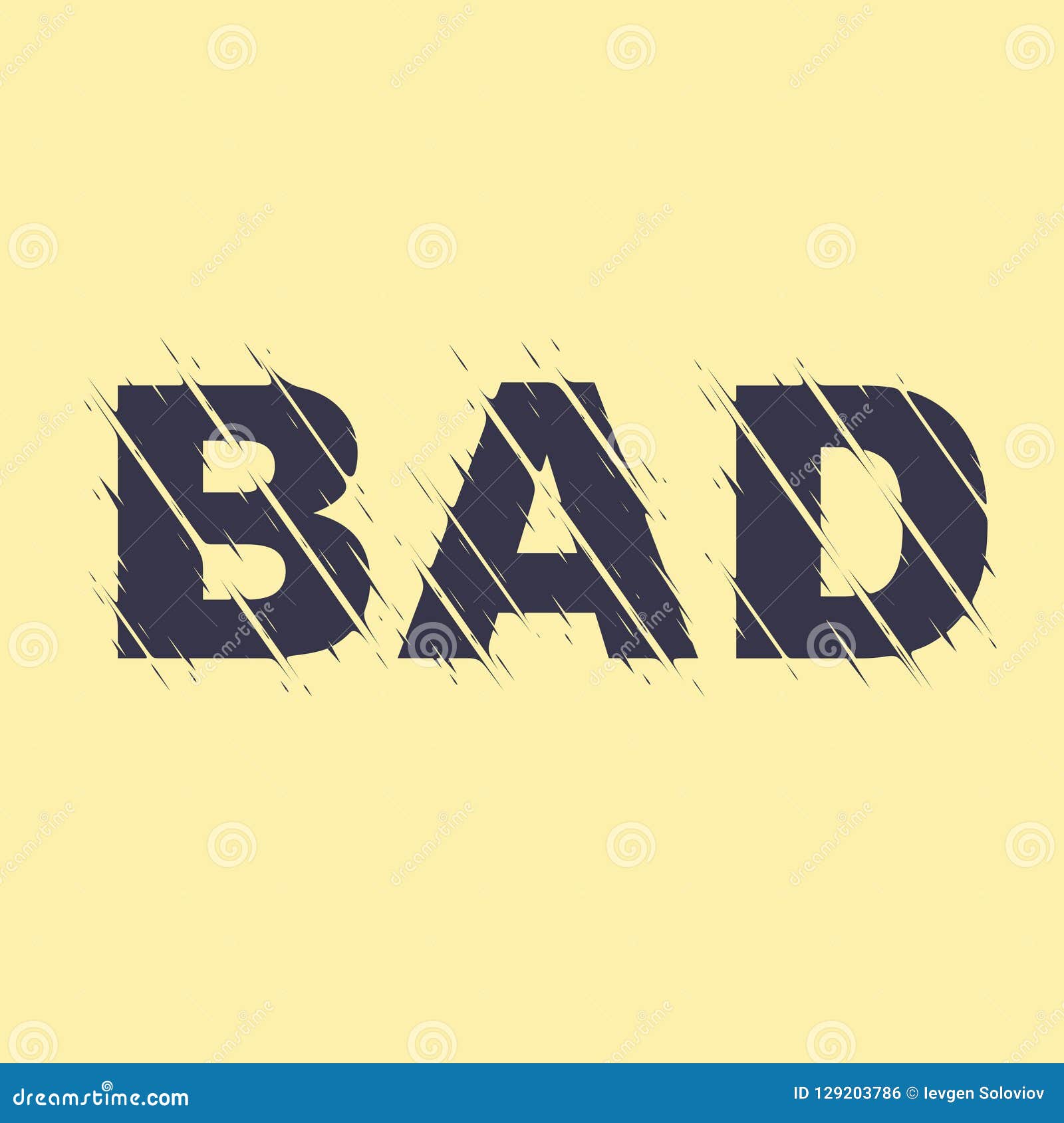 Scribbled word BAD stock vector. Illustration of alphabet - 129203786