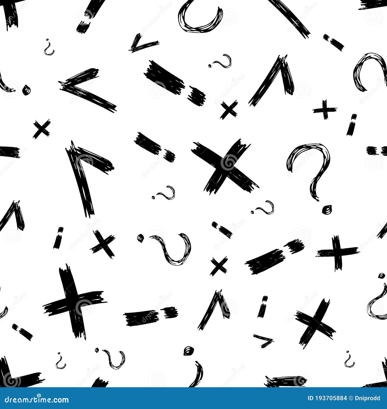 Seamless Pattern with Hand Drawn Symbols Stock Vector - Illustration of ...