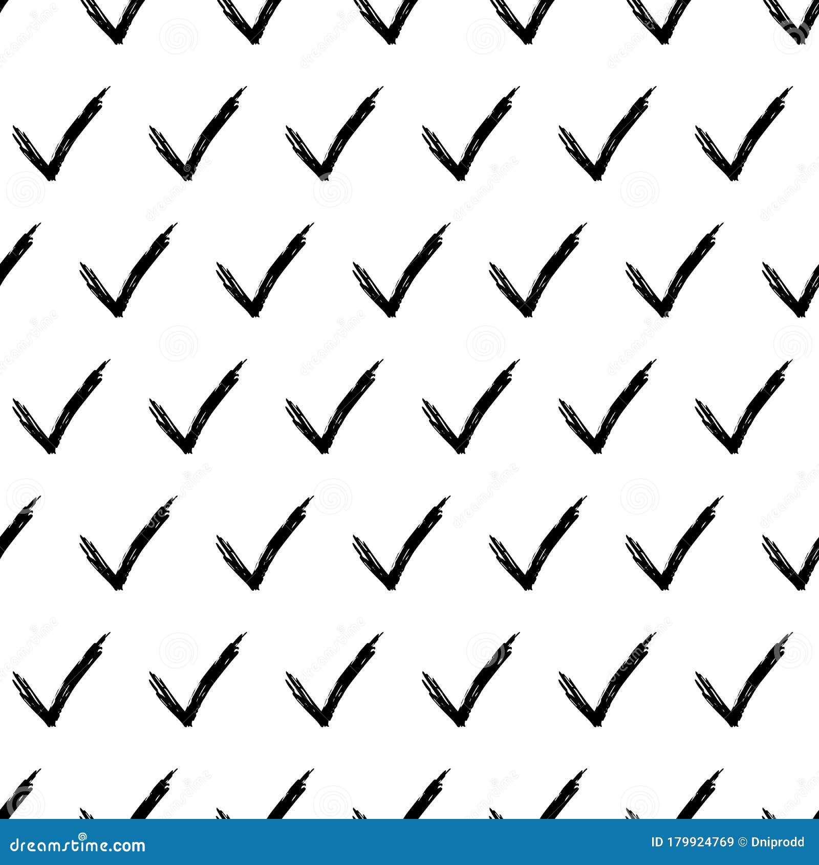 Seamless Pattern with Hand Drawn Check Symbols Stock Vector ...