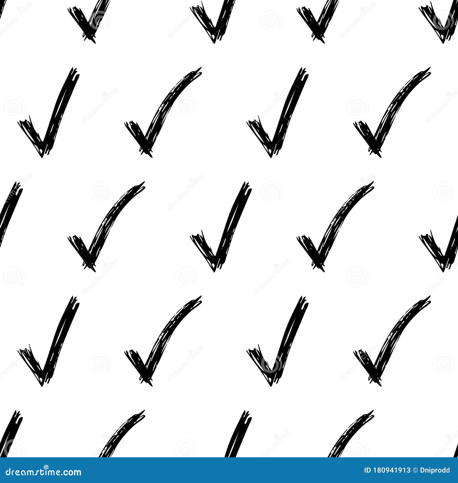 Seamless Pattern with Hand Drawn Check Symbols Stock Vector ...