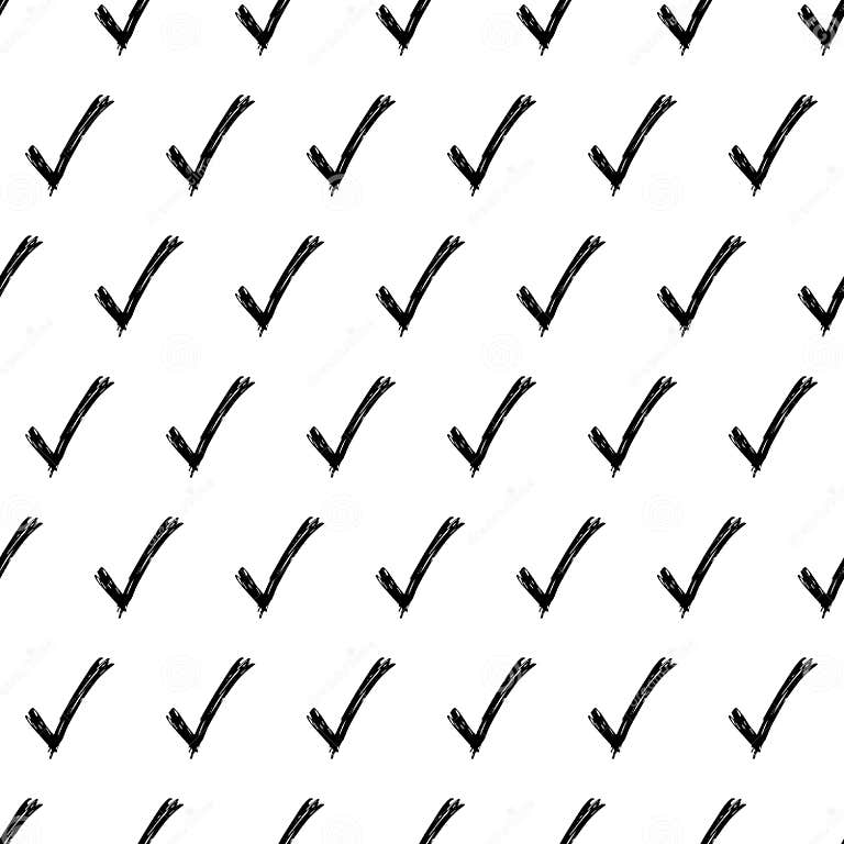 Seamless Pattern with Hand Drawn Check Symbols Stock Vector ...