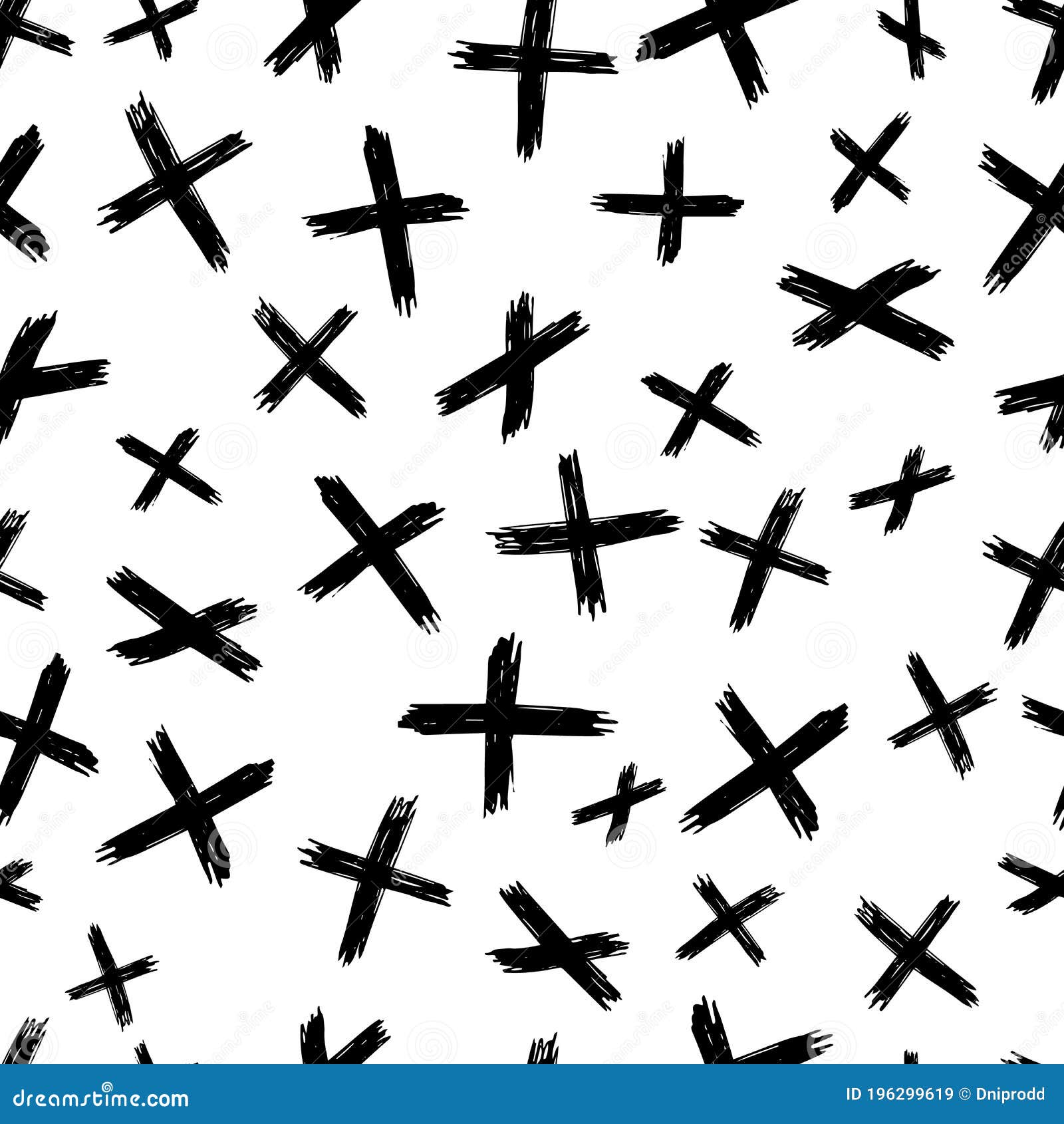 Seamless Pattern with Hand Drawn Cross Symbols Stock Vector ...