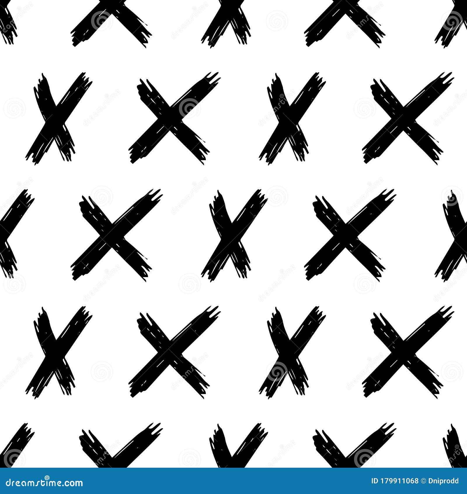 Seamless Pattern with Hand Drawn Cross Symbols Stock Vector ...