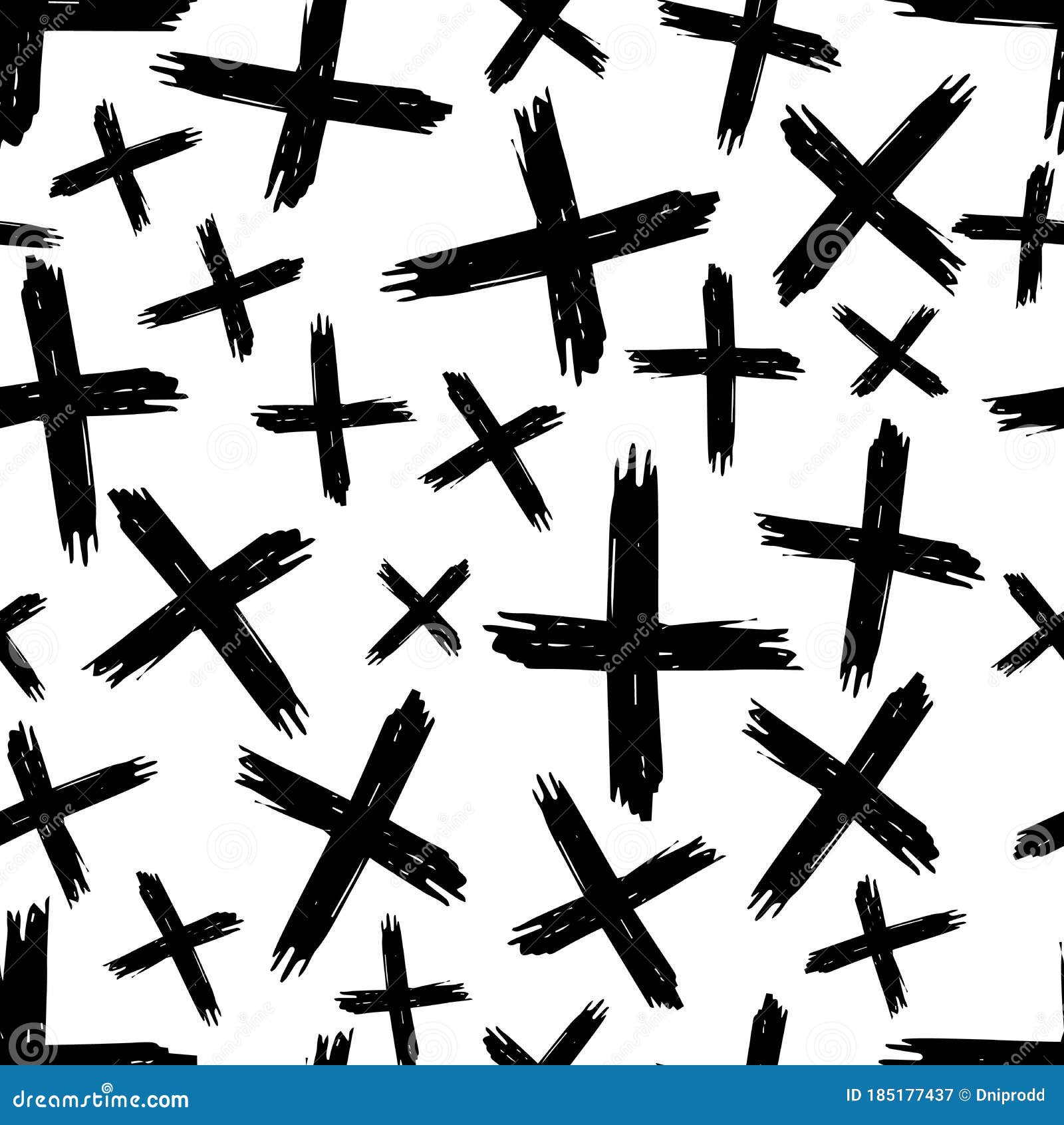 Seamless Pattern with Hand Drawn Cross Symbols Stock Vector ...