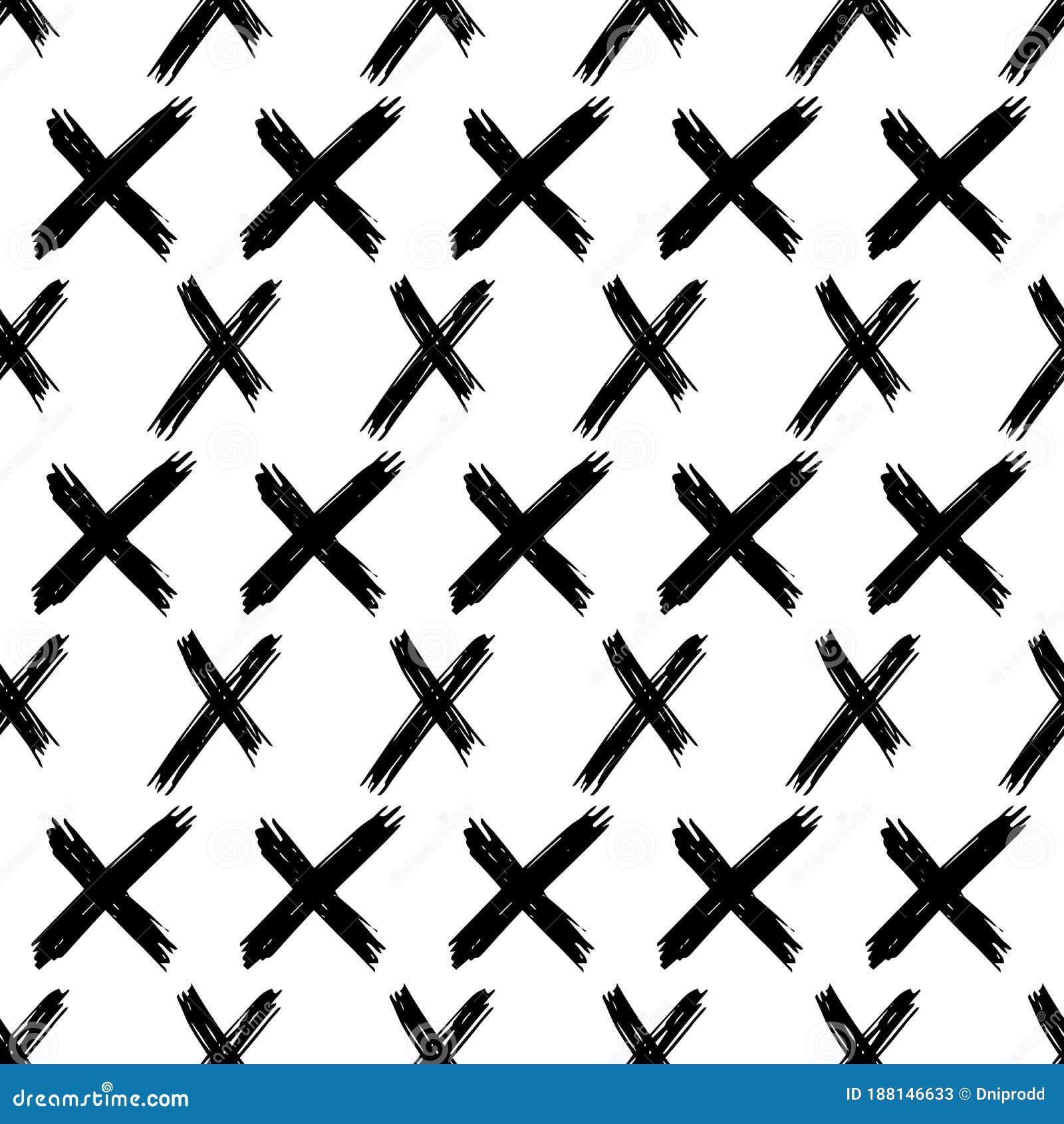 Seamless Pattern with Hand Drawn Cross Symbols Stock Illustration ...
