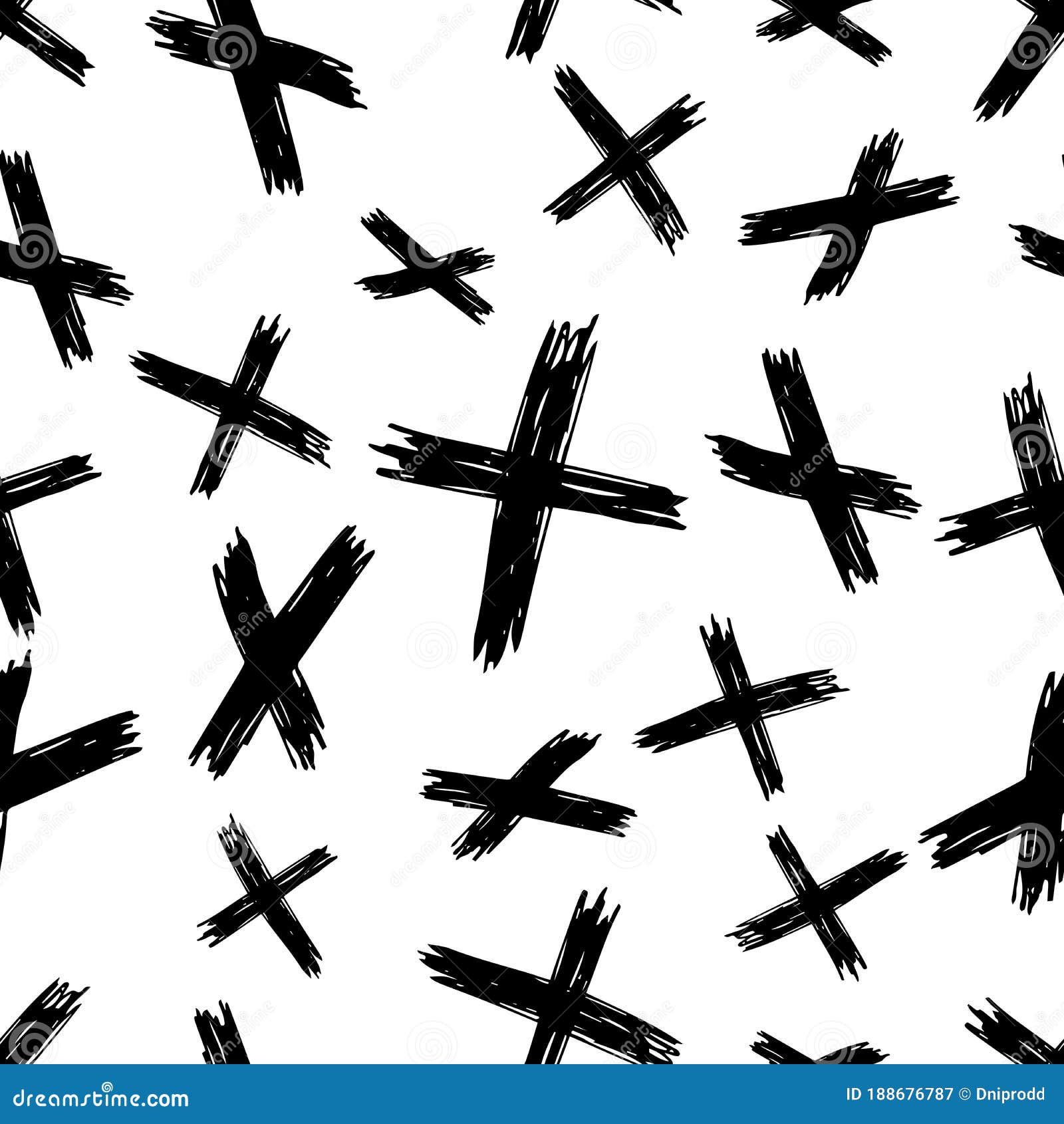 Seamless Pattern with Hand Drawn Cross Symbols Stock Vector ...