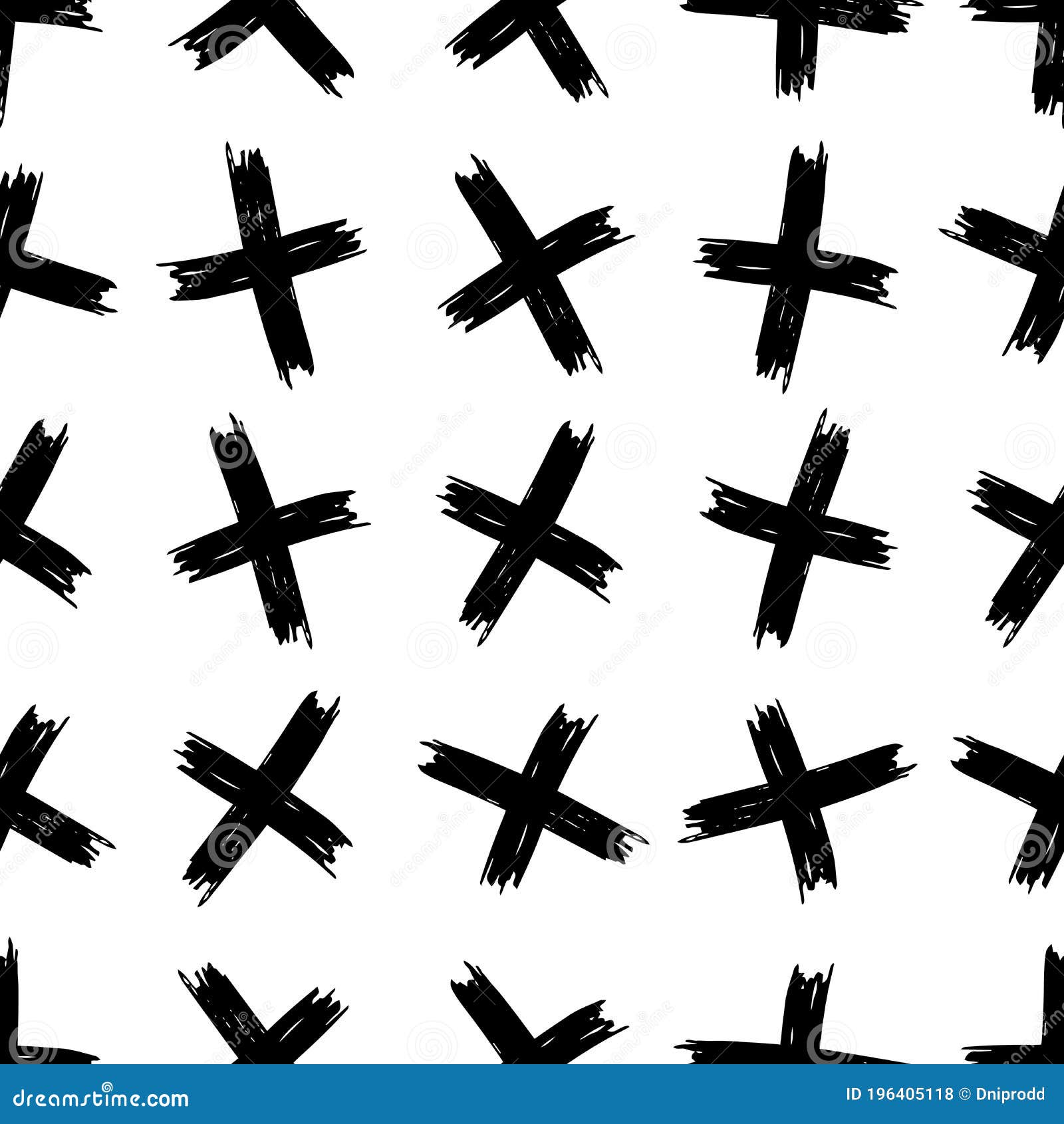 Seamless Pattern with Hand Drawn Cross Symbols Stock Vector ...