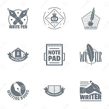 Scribbler Logo Set, Simple Style Stock Vector - Illustration of ...