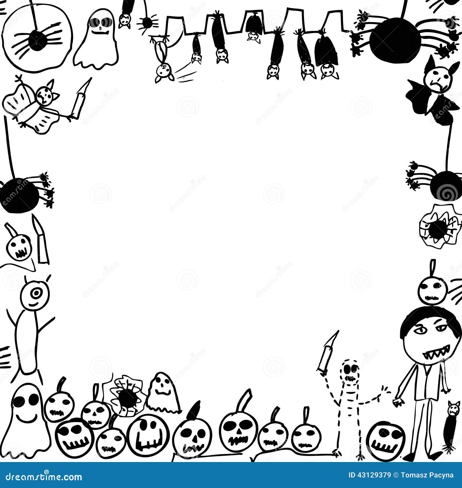 Monsters Halloween Border Clip Art