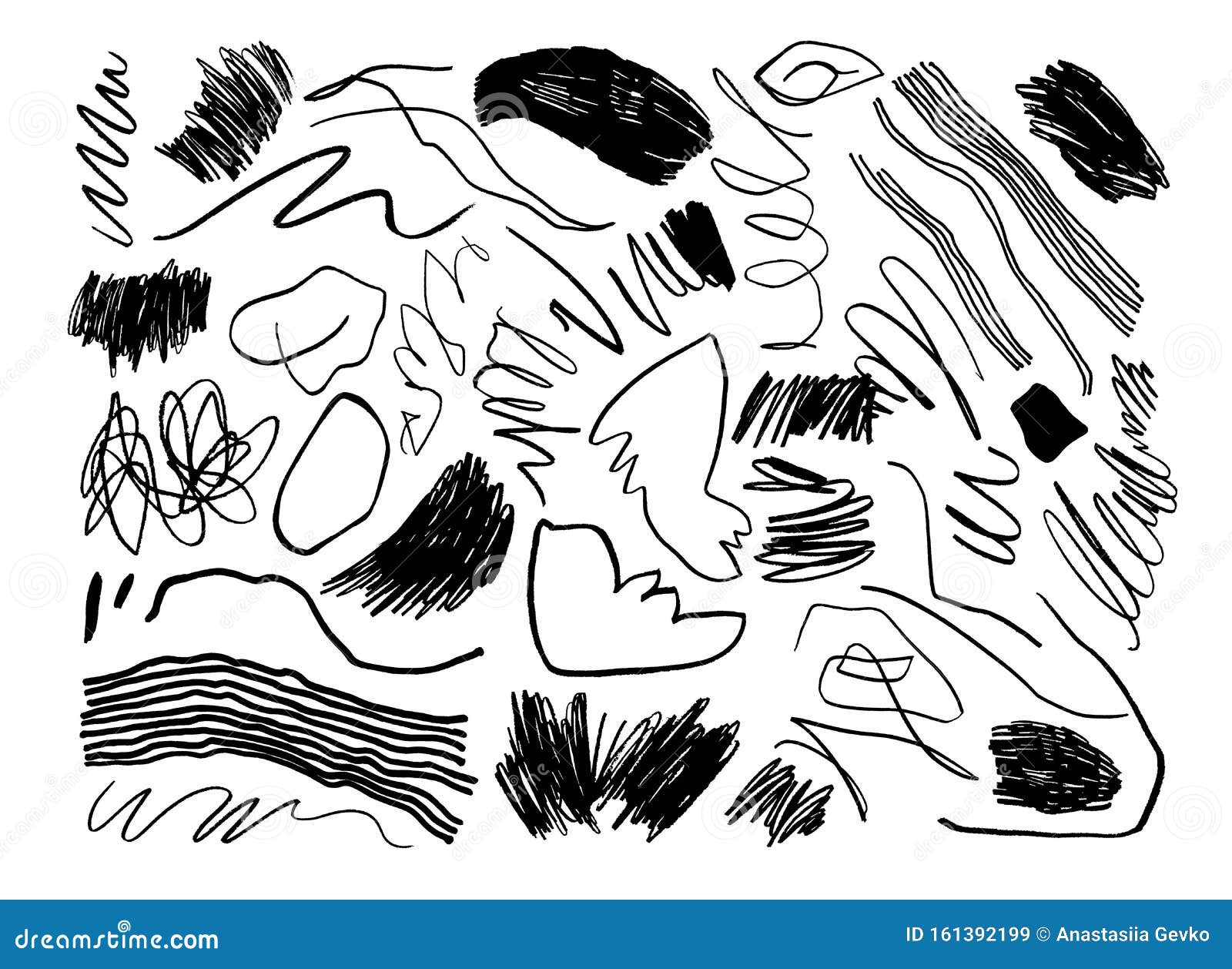 Scribbles Hand Drawn Vector Background Stock Vector - Illustration of ...