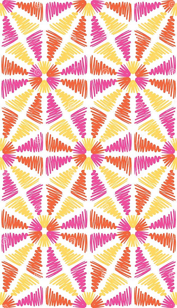 Vector Scribbles Colored Pencils Geometric Hand Drawn Marks Doodle ...