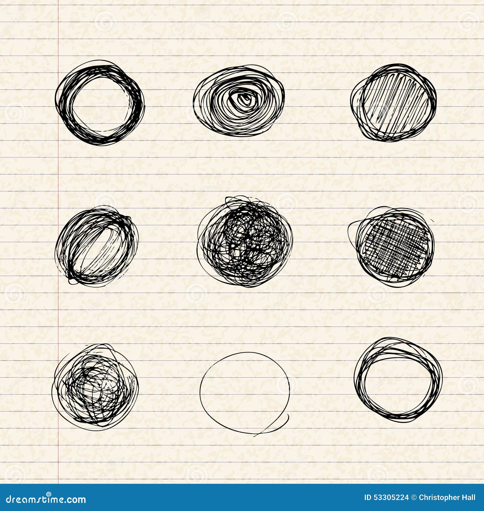 Scribbles On A Sheet Of Lined Paper Vector Illustration | CartoonDealer ...