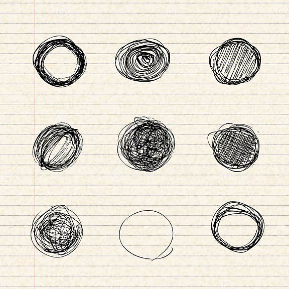 Scribbles on a Sheet of Lined Paper Stock Vector - Illustration of page ...